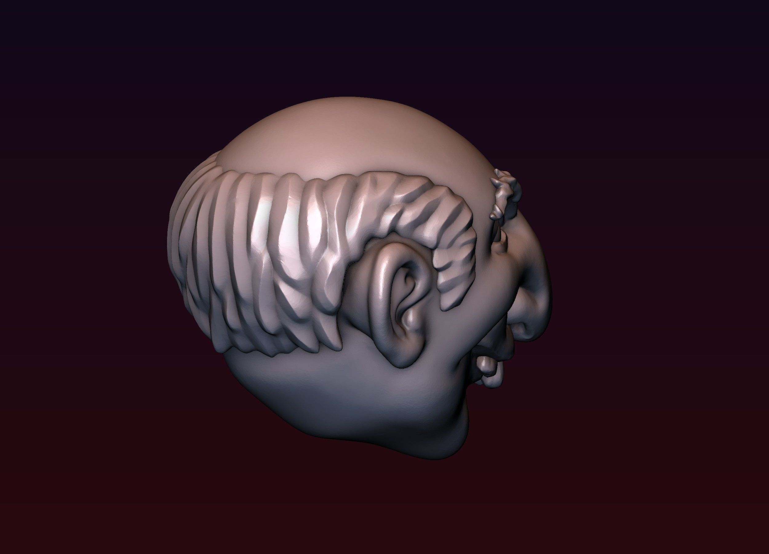Microcephalic Cartoon Head 3D model 3D printable | CGTrader