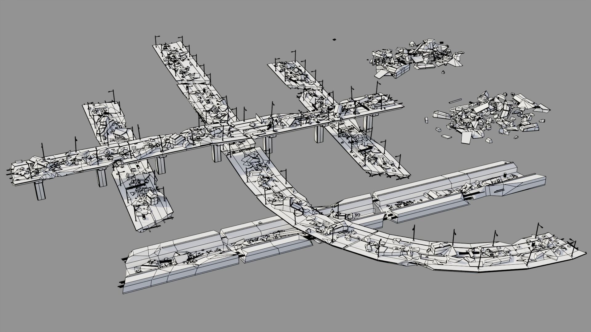 Post Apocalyptic Ruined City 2 3D model | CGTrader