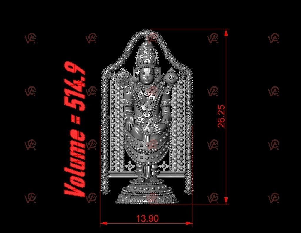Balaji Venkateswara 3d Model 3d Printable Cgtrader