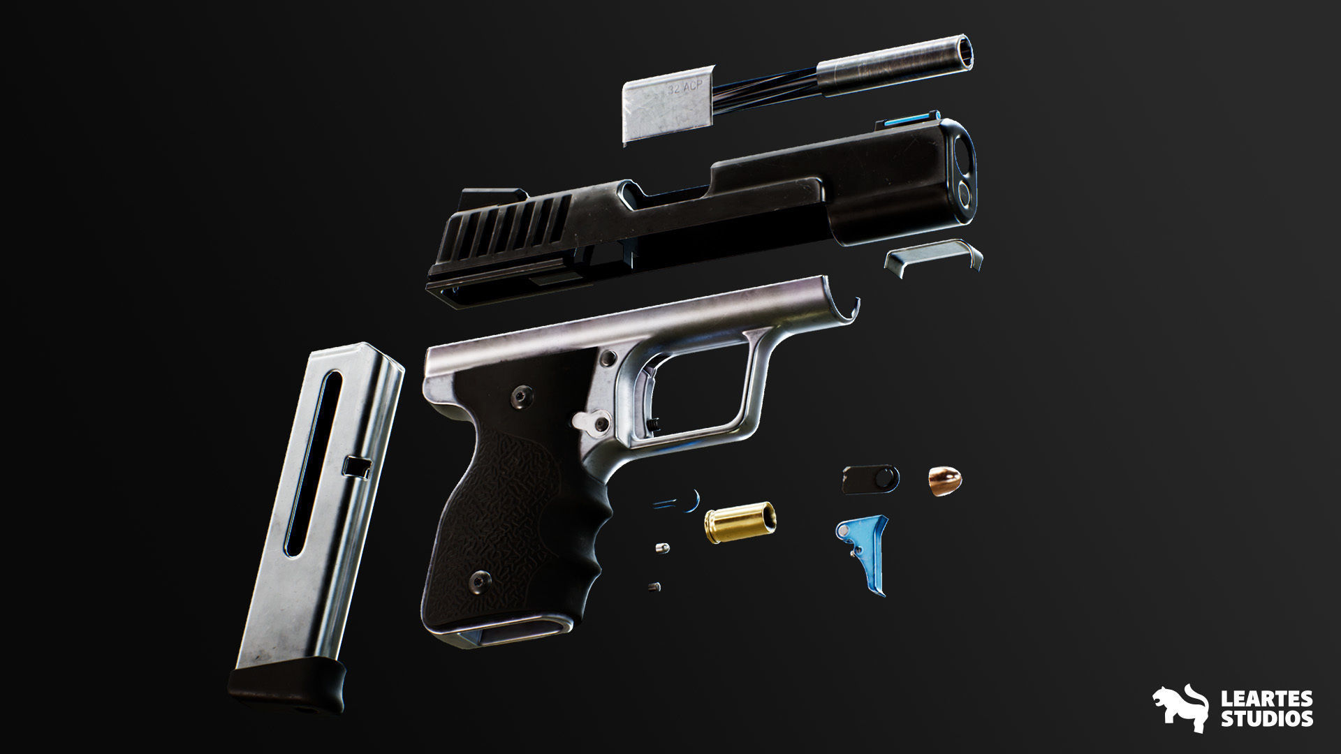 3D model Atlan 32 Modern Handgun VR / AR / low-poly | CGTrader