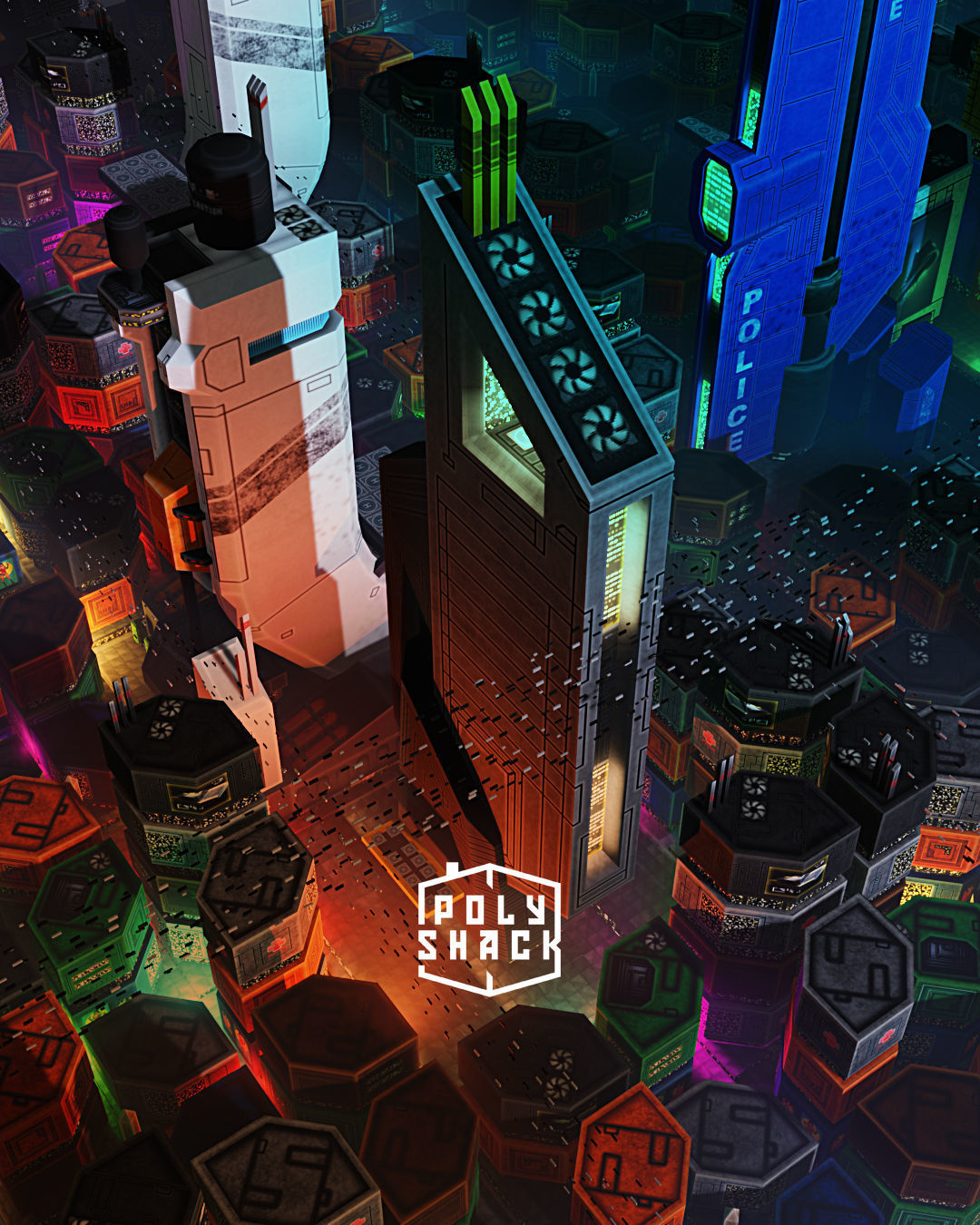 Low Poly Sci-Fi Building 2 - Slums - Pixel City 3D Asset Pack free VR ...