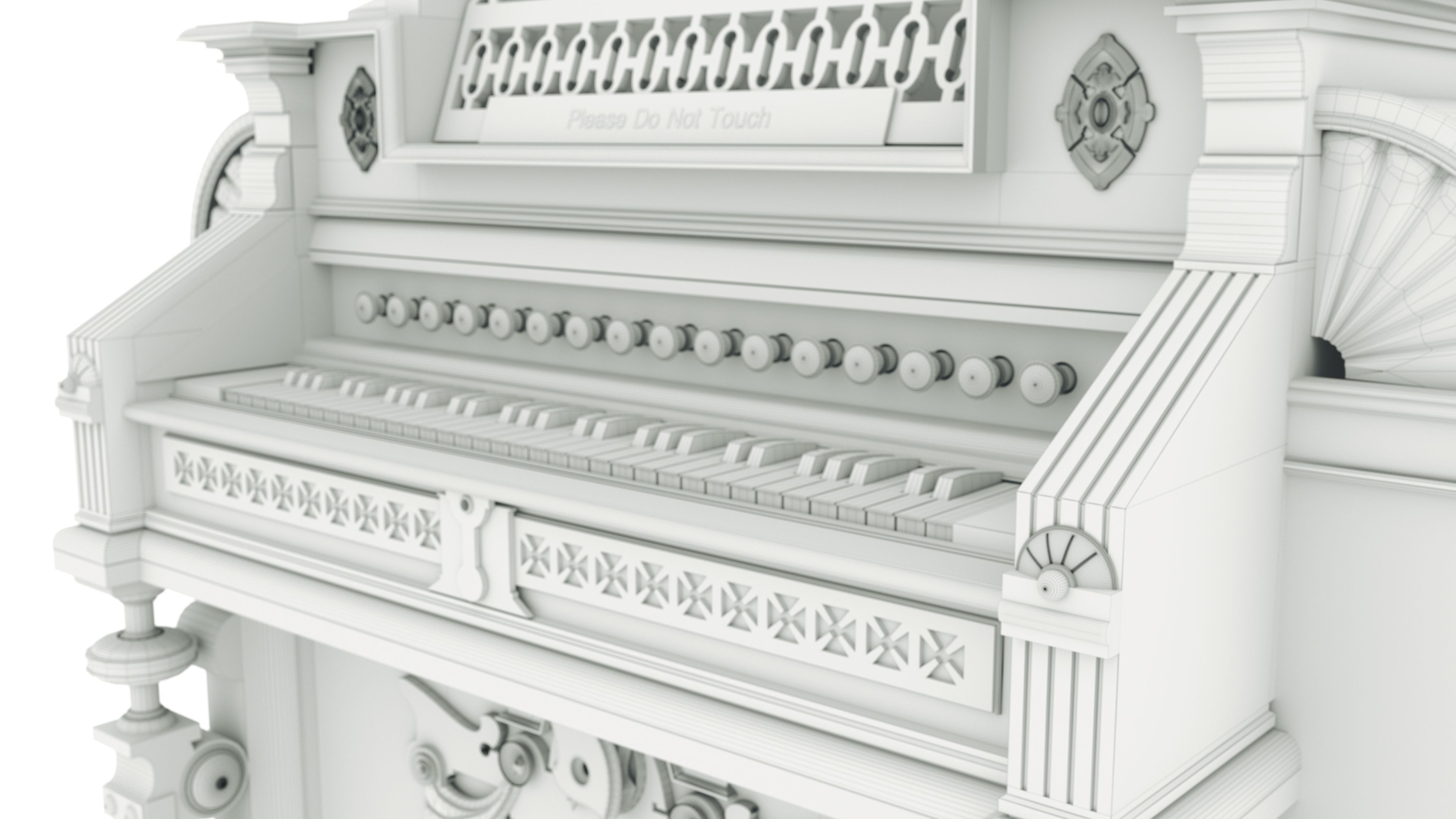 Estey Boudoir Organ with pipe top 3D model | CGTrader