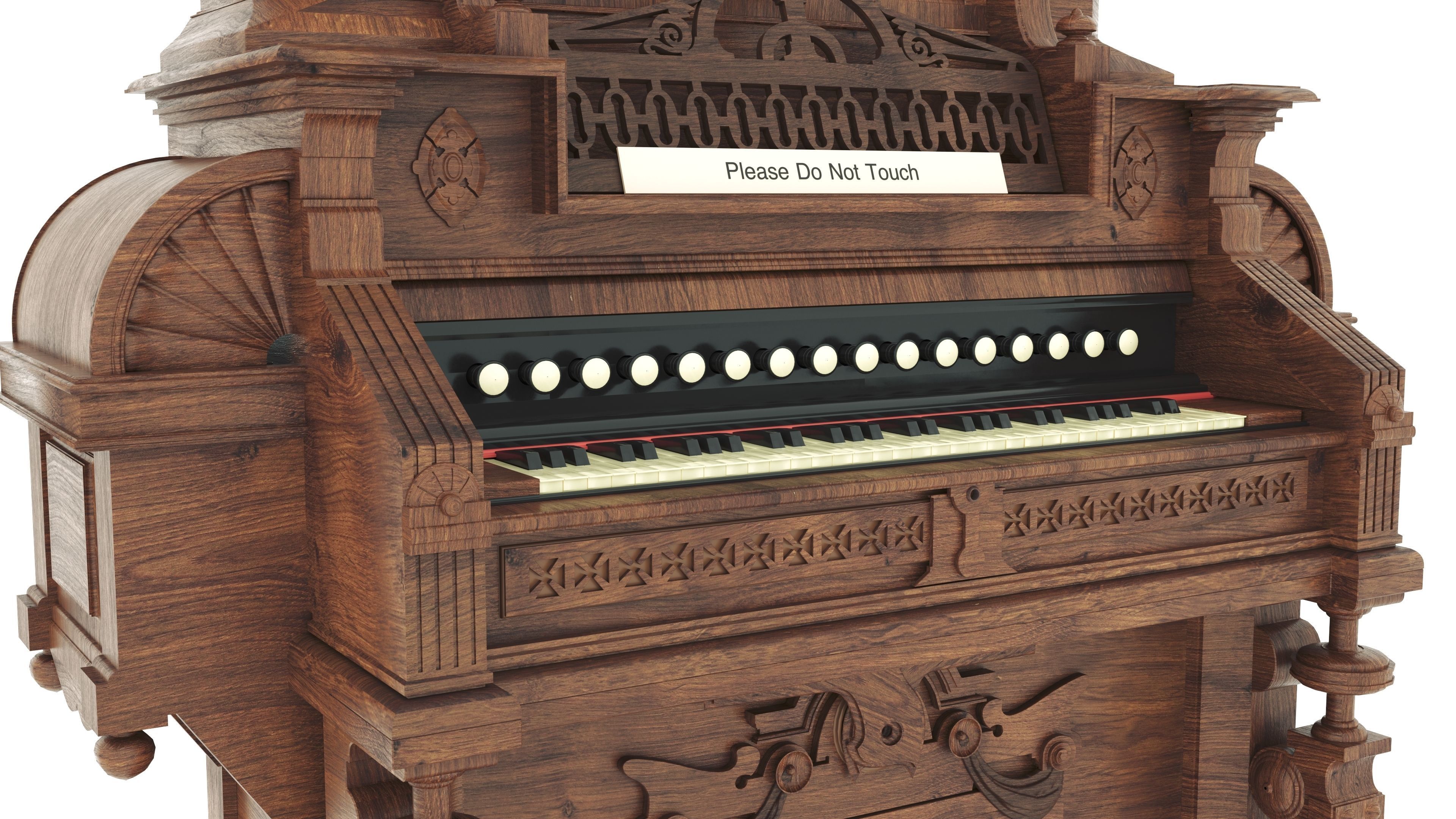 Estey Boudoir Organ with pipe top 3D model | CGTrader