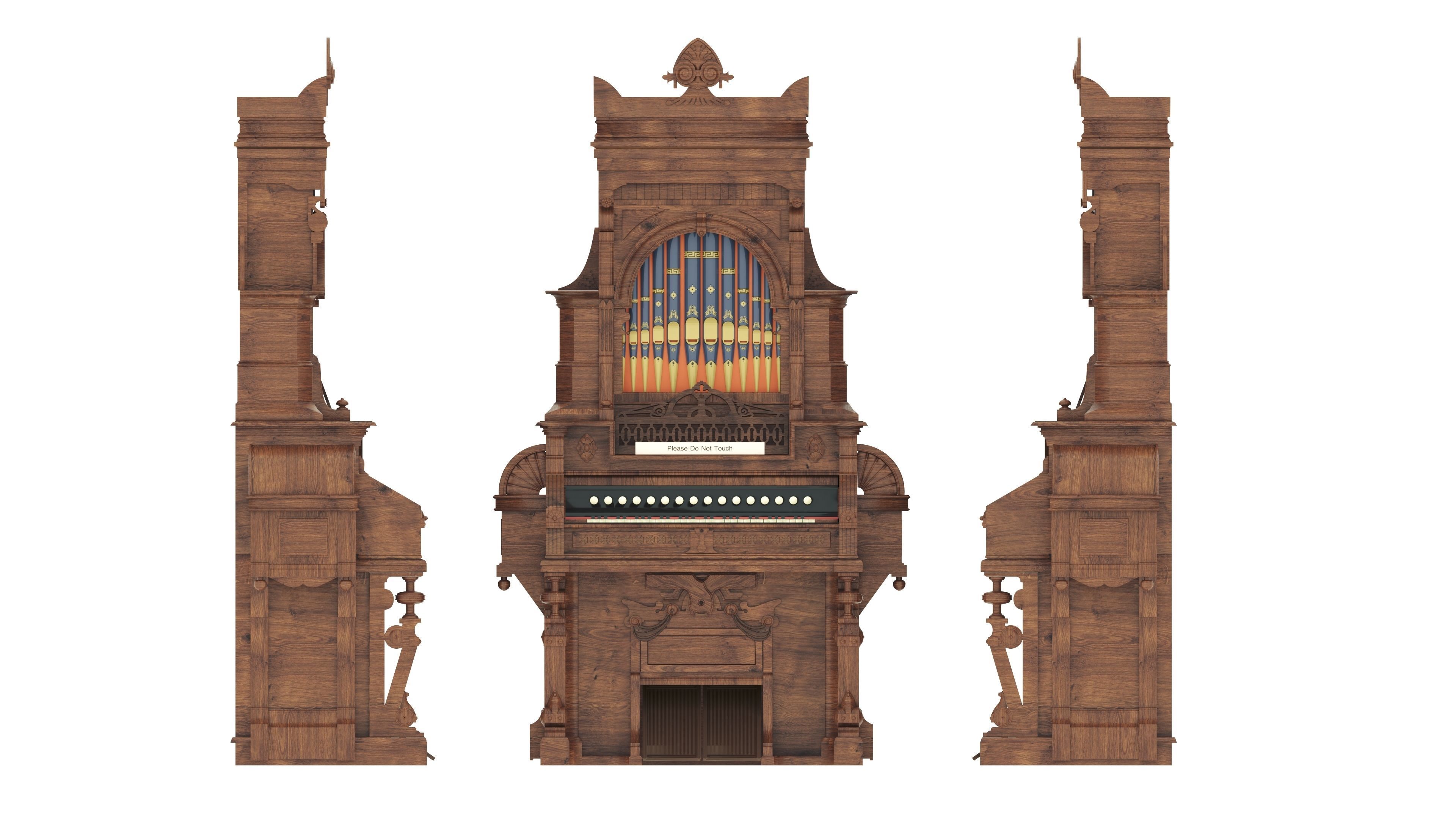 Estey Boudoir Organ with pipe top 3D model | CGTrader