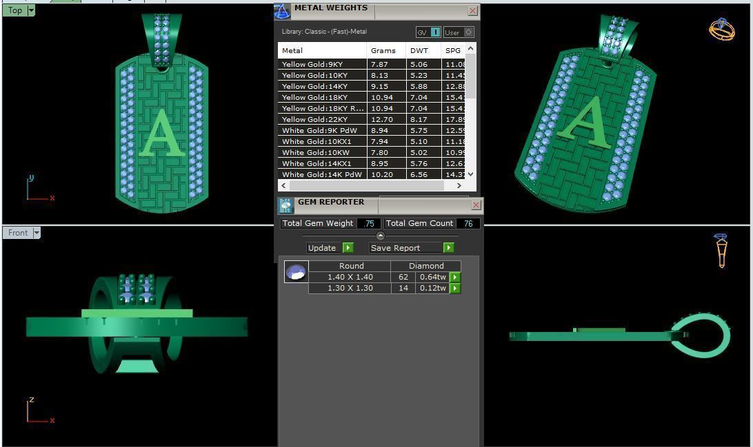 Latter A Pendent 3d Model 3D model 3D printable | CGTrader
