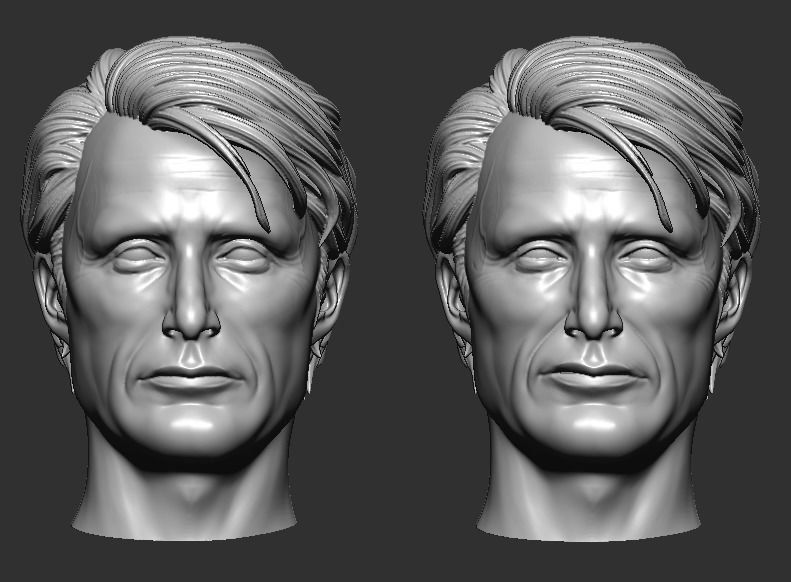 2 type face Mads Mikkelsen headsculpt 3D model 3D printable | CGTrader