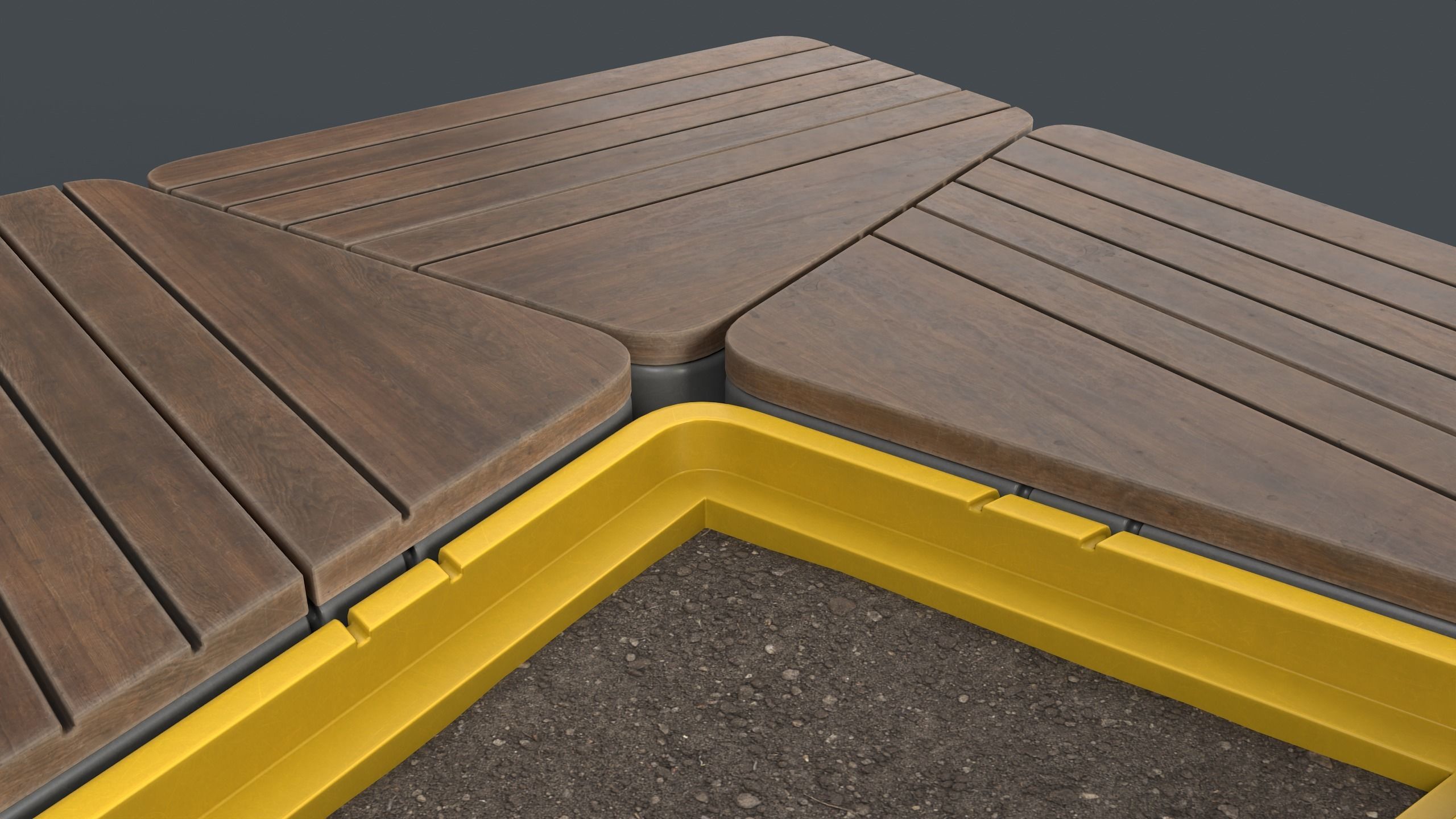 3D model Modern Outdoor Bench 116 PBR Game Ready VR / AR / low-poly ...