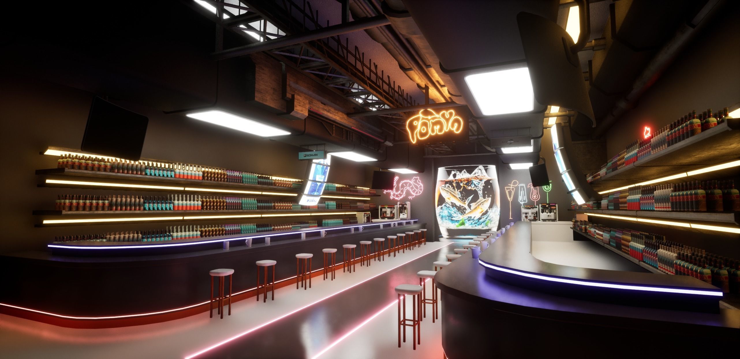 Cyberpunk Bar 3D model | CGTrader
