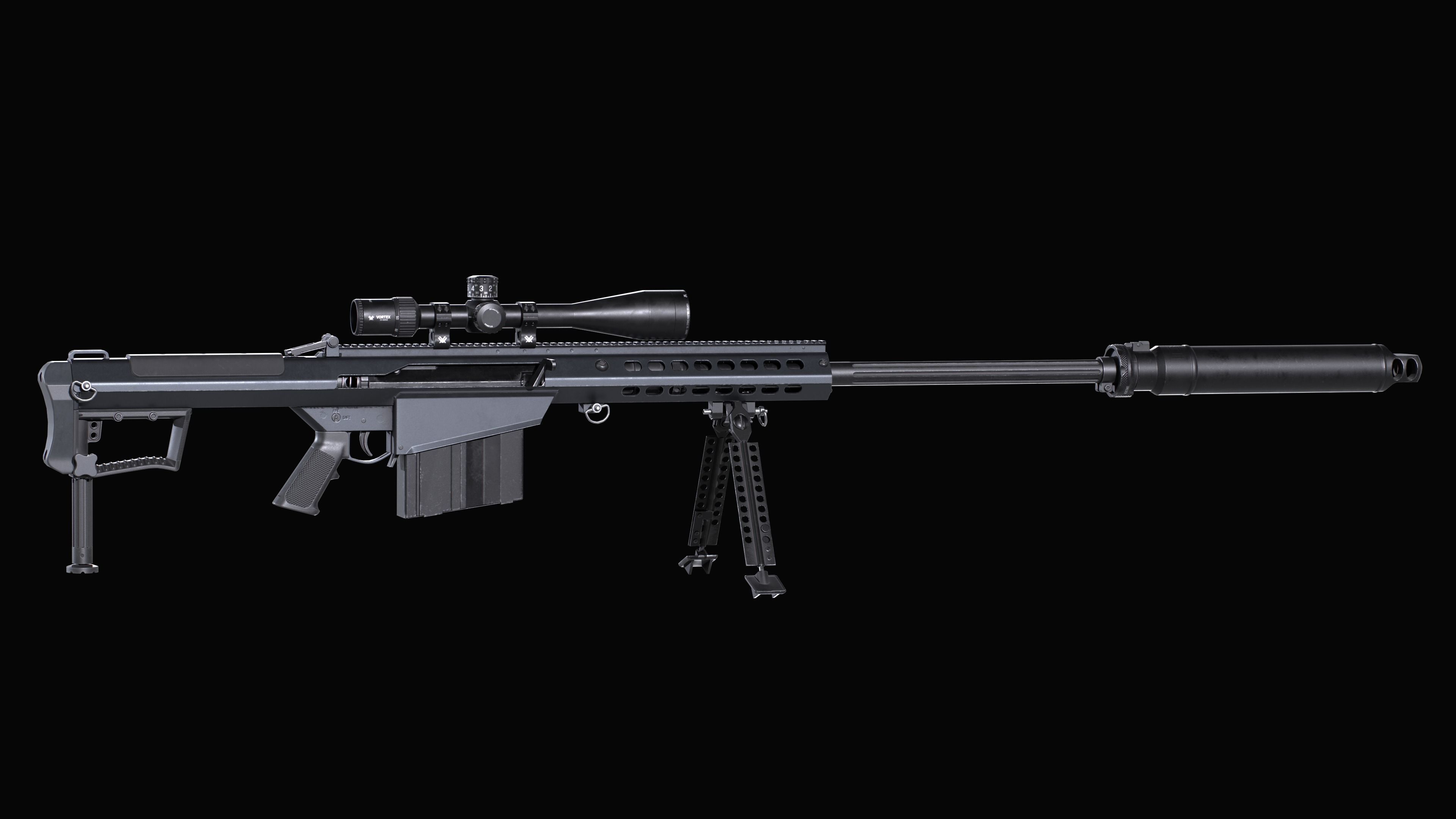 3D model Tactical Modular Anti materiel sniper rifle Barrett M107A1 VR ...