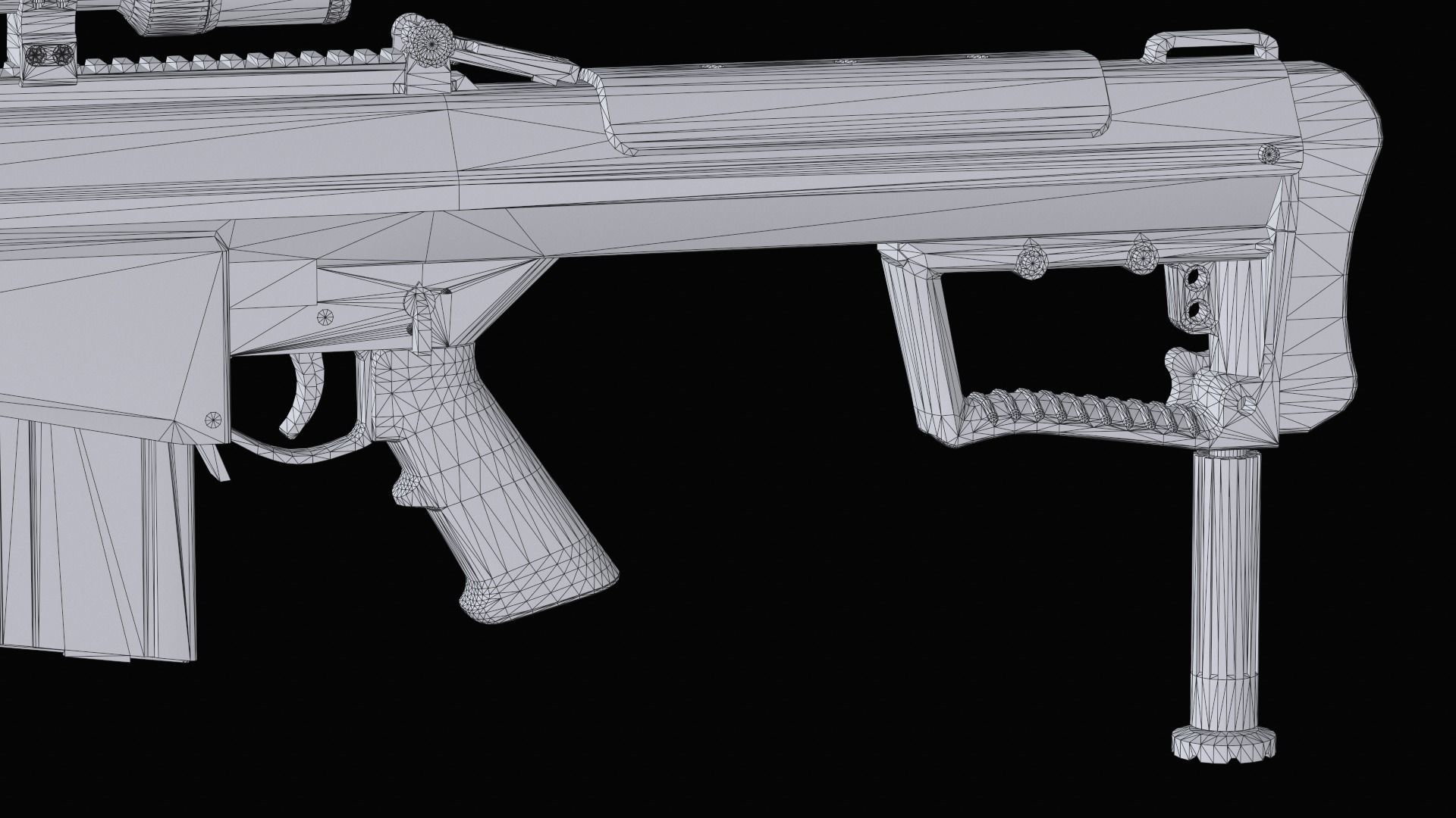 3D model Tactical Modular Anti materiel sniper rifle Barrett M107A1 VR ...