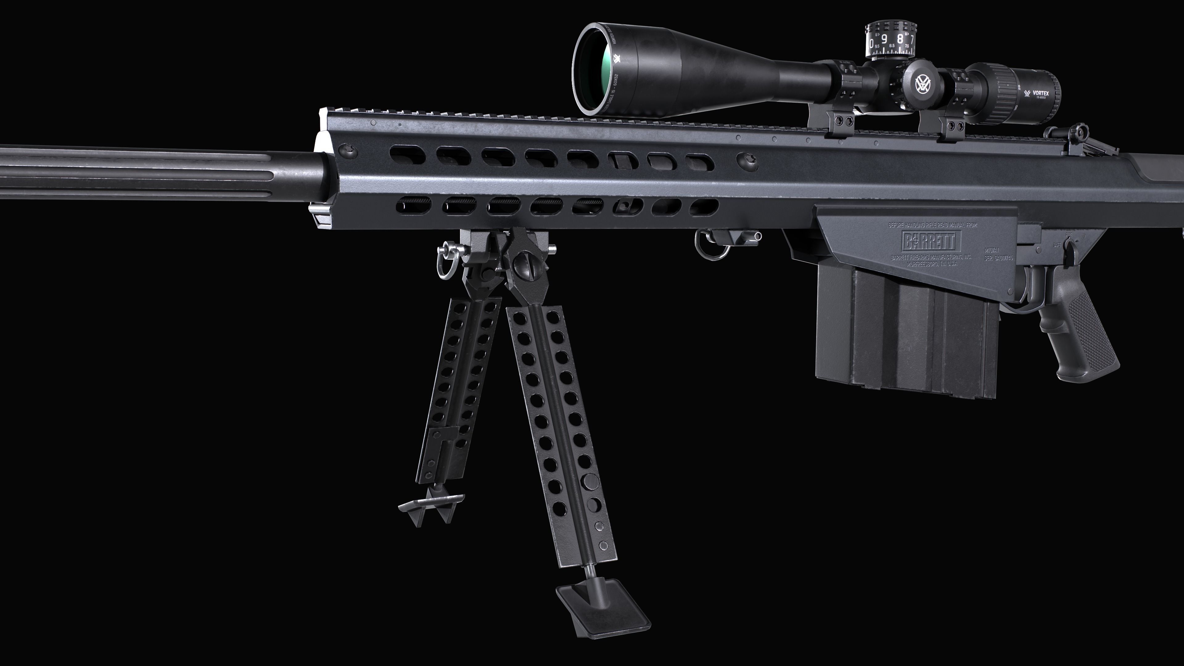 3D model Tactical Modular Anti materiel sniper rifle Barrett M107A1 VR ...