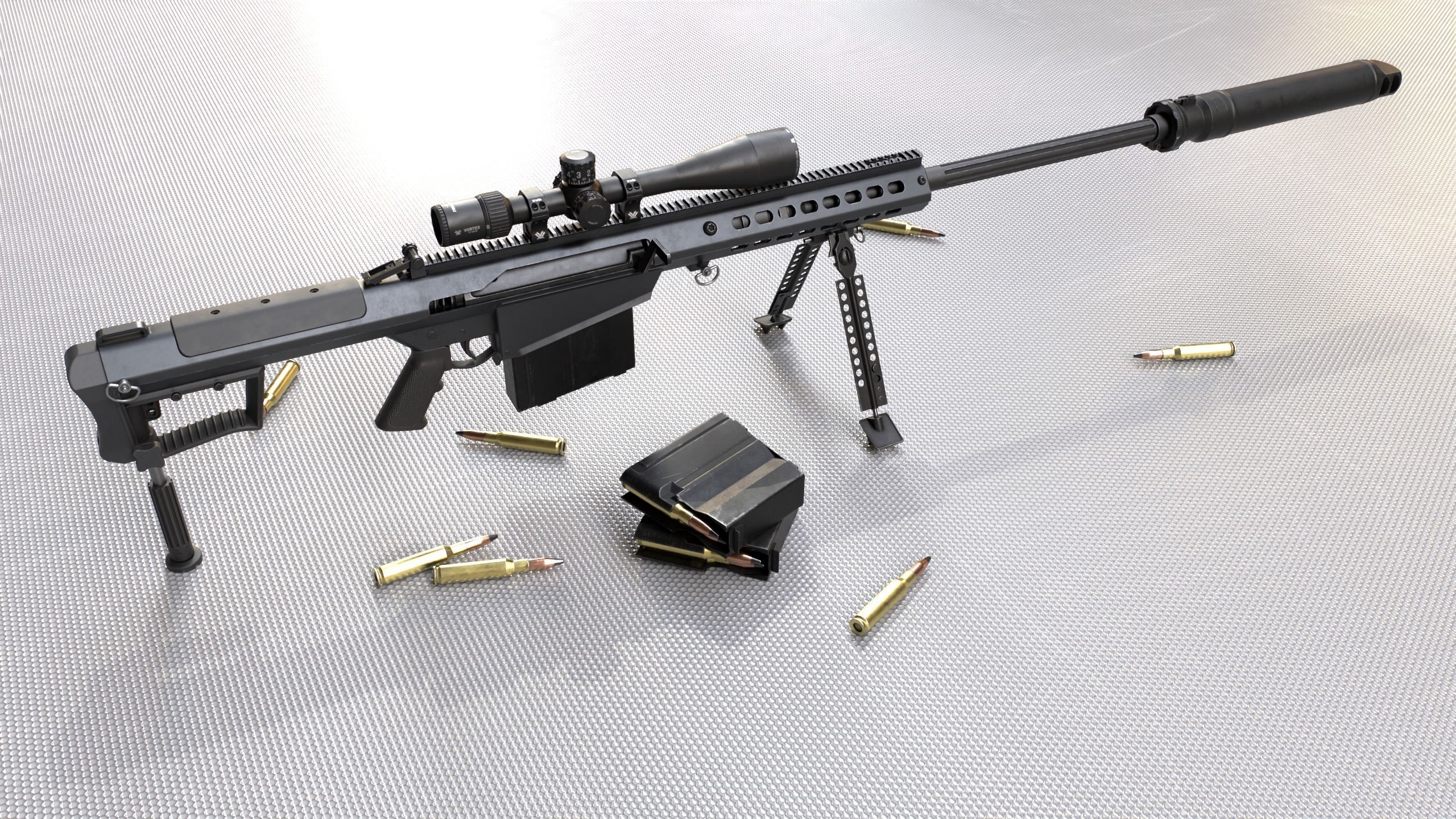 3D model Tactical Modular Anti materiel sniper rifle Barrett M107A1 VR / AR / low-poly | CGTrader