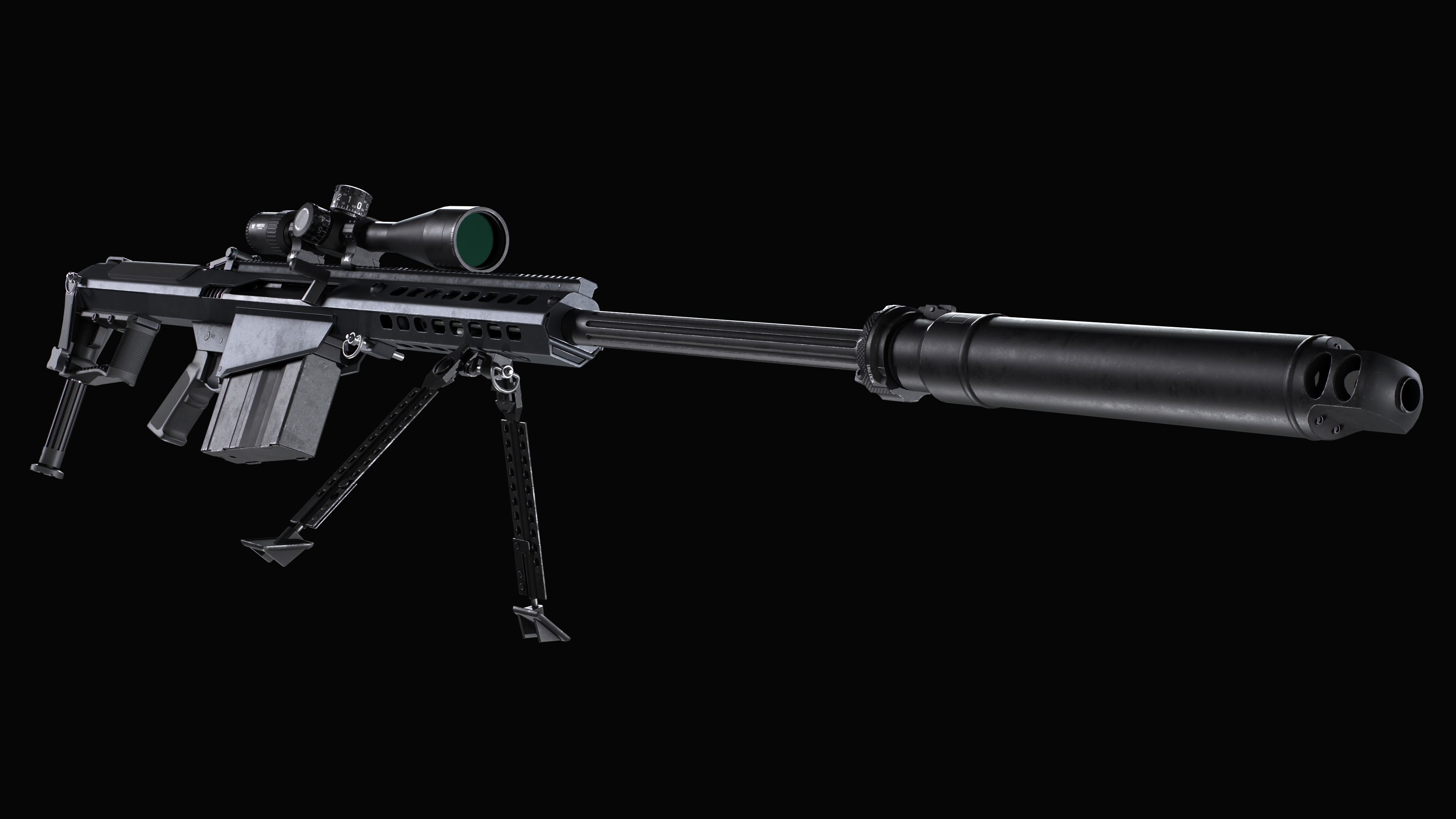 3D model Tactical Modular Anti materiel sniper rifle Barrett M107A1 VR ...
