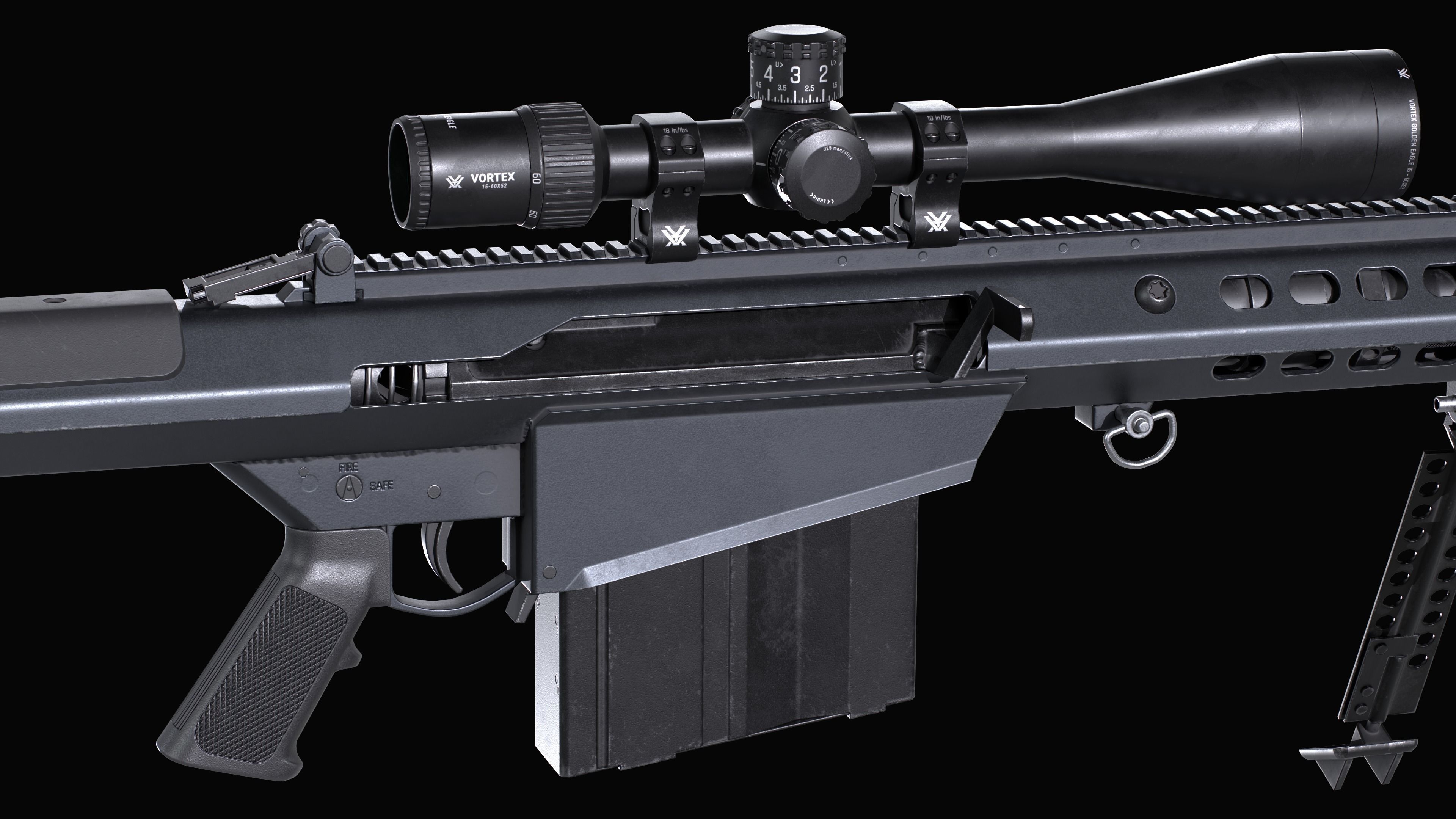 3D model Tactical Modular Anti materiel sniper rifle Barrett M107A1 VR / AR / low-poly | CGTrader