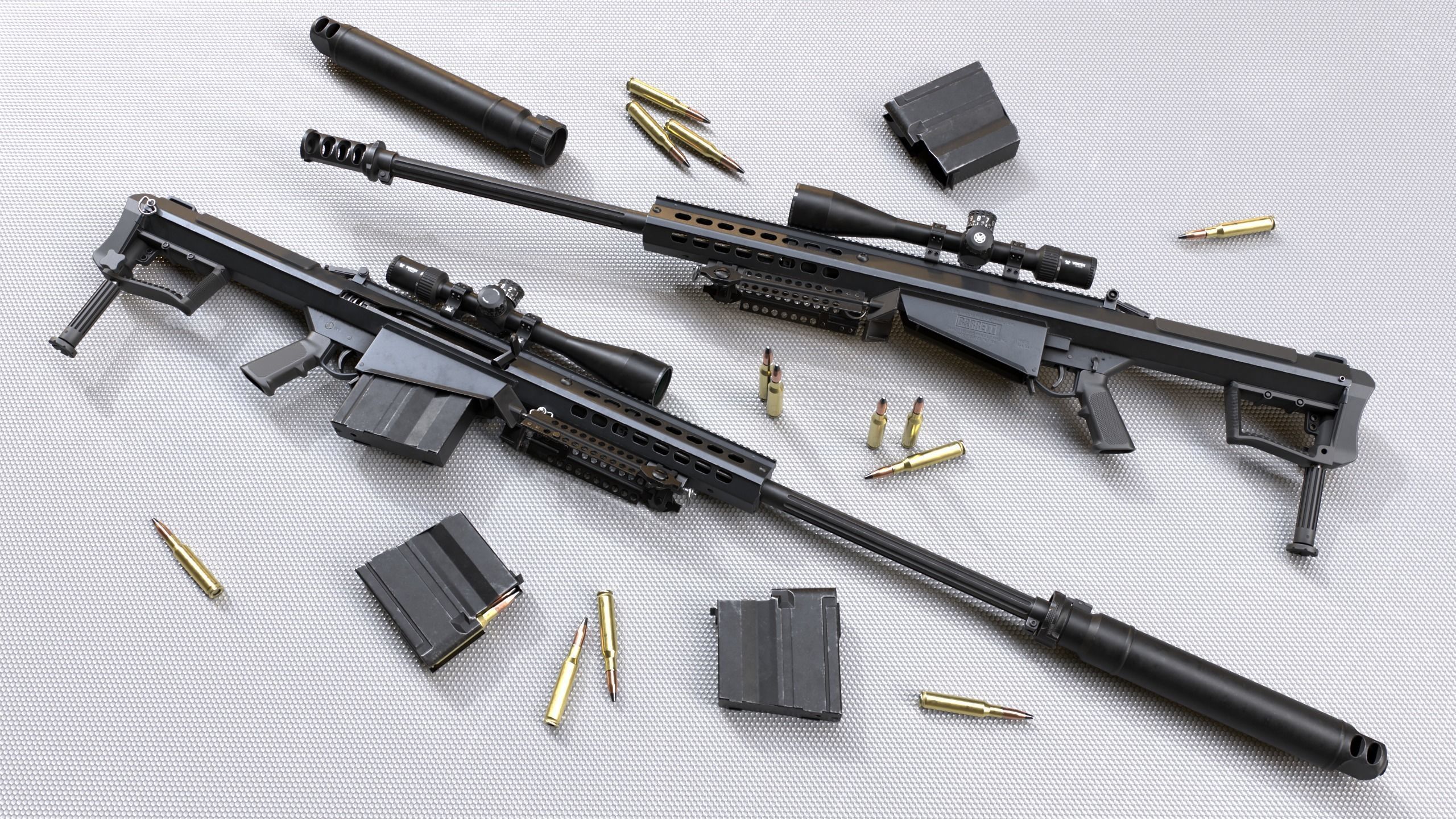 3D model Tactical Modular Anti materiel sniper rifle Barrett M107A1 VR ...