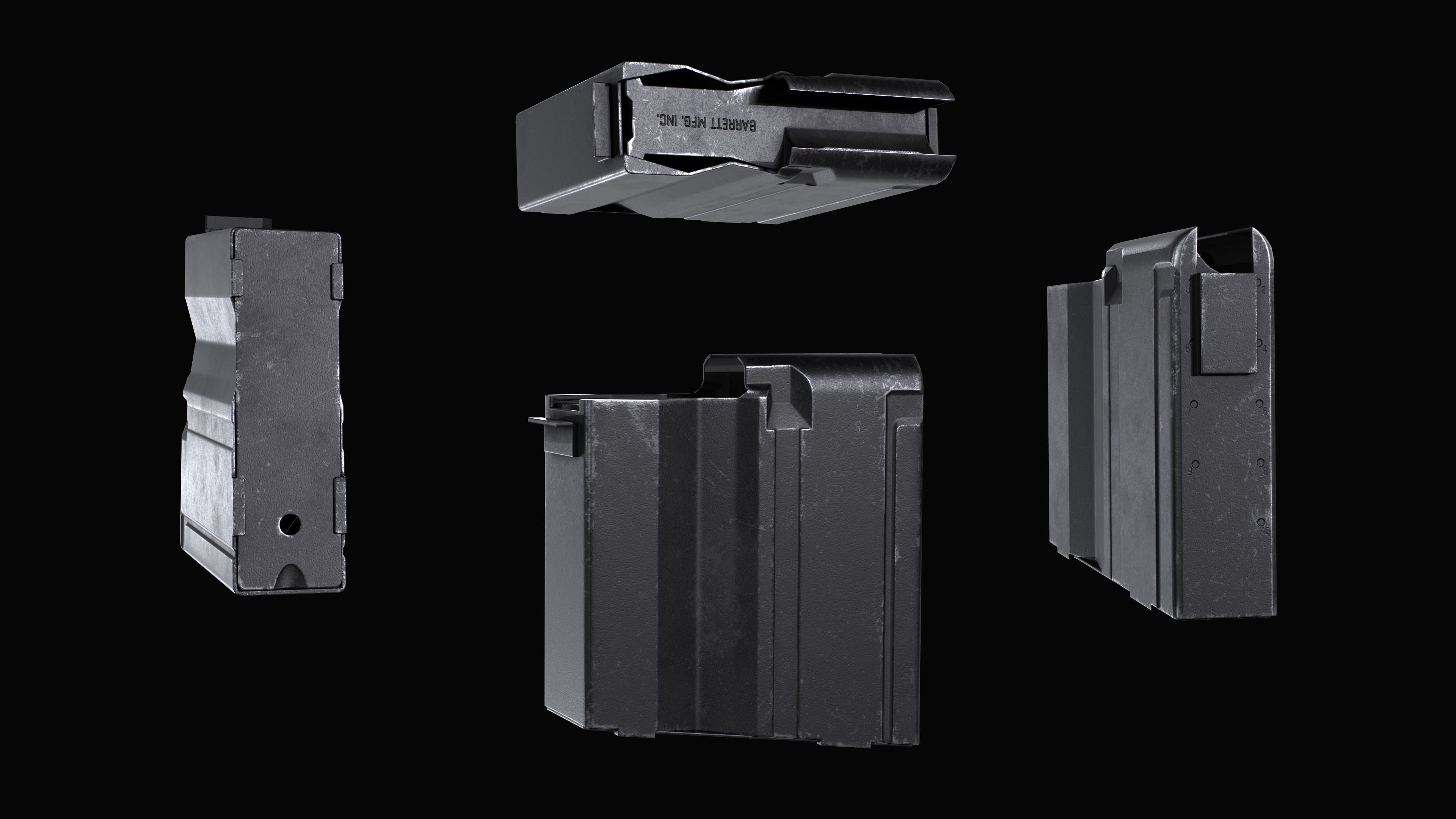 3D model Tactical Modular Anti materiel sniper rifle Barrett M107A1 VR ...