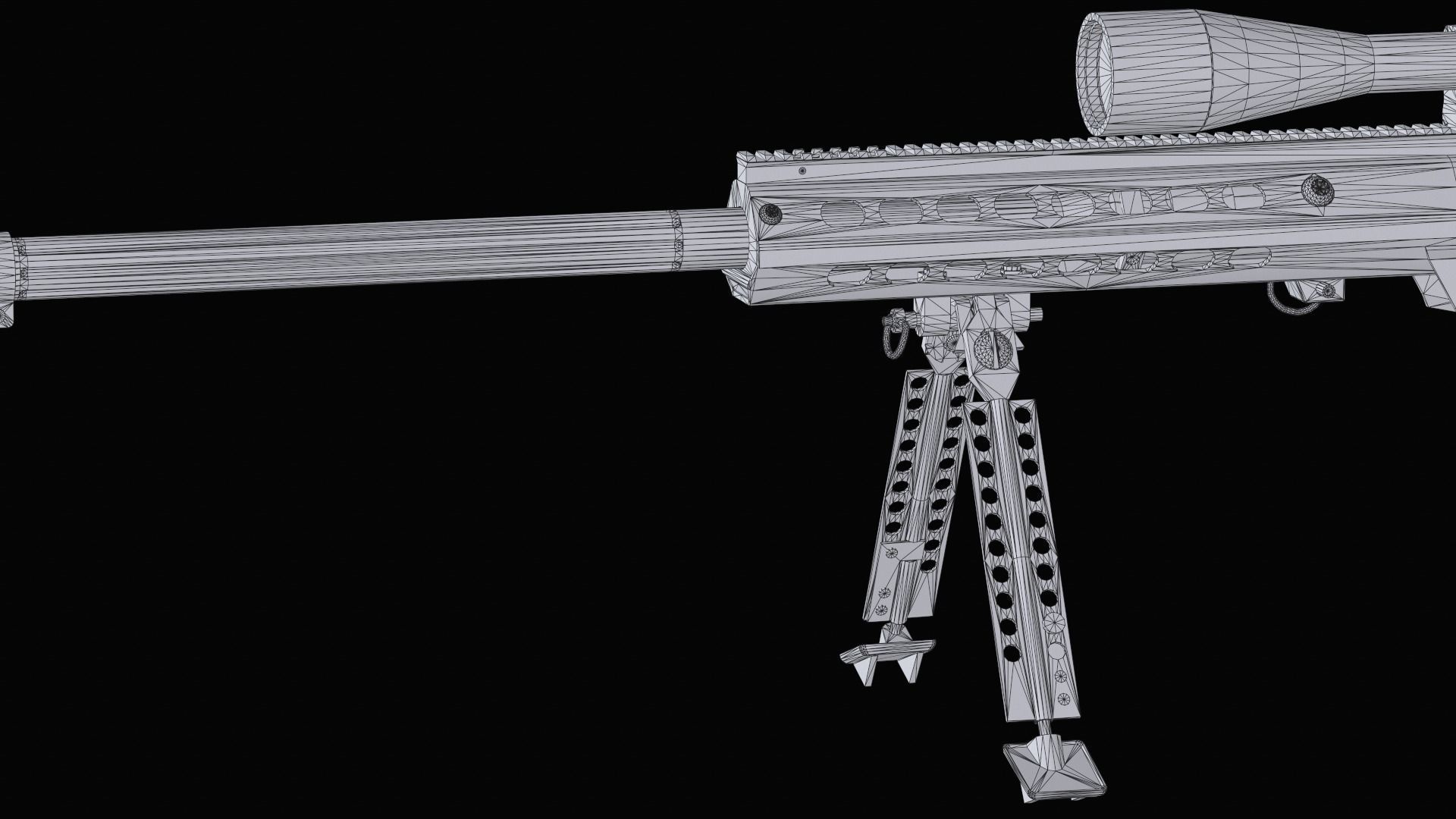 3D model Tactical Modular Anti materiel sniper rifle Barrett M107A1 VR ...