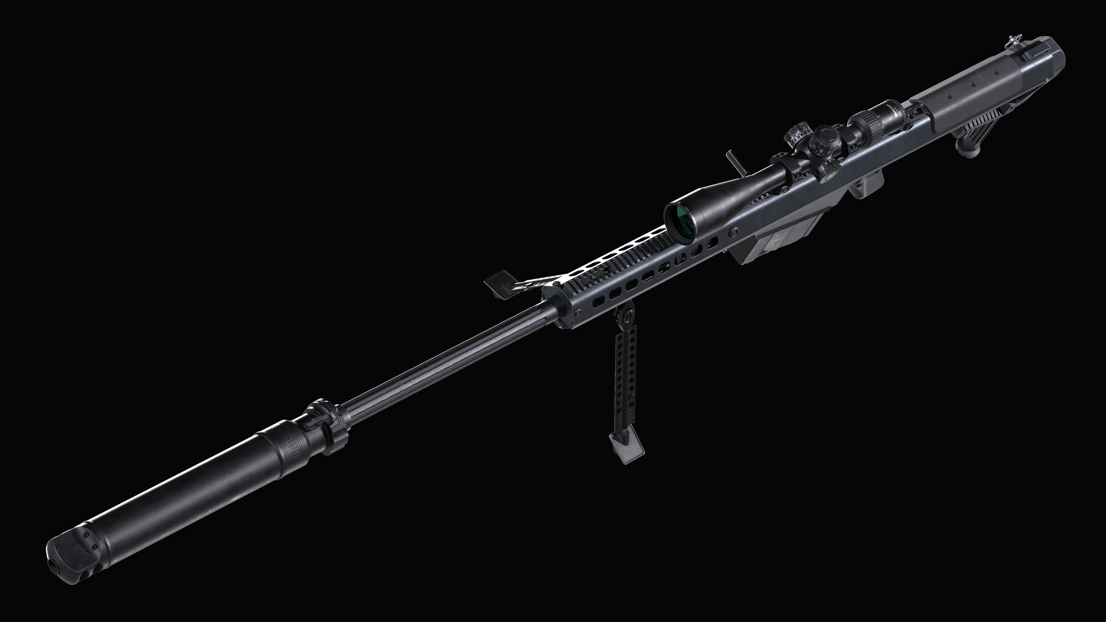 3D model Tactical Modular Anti materiel sniper rifle Barrett M107A1 VR ...