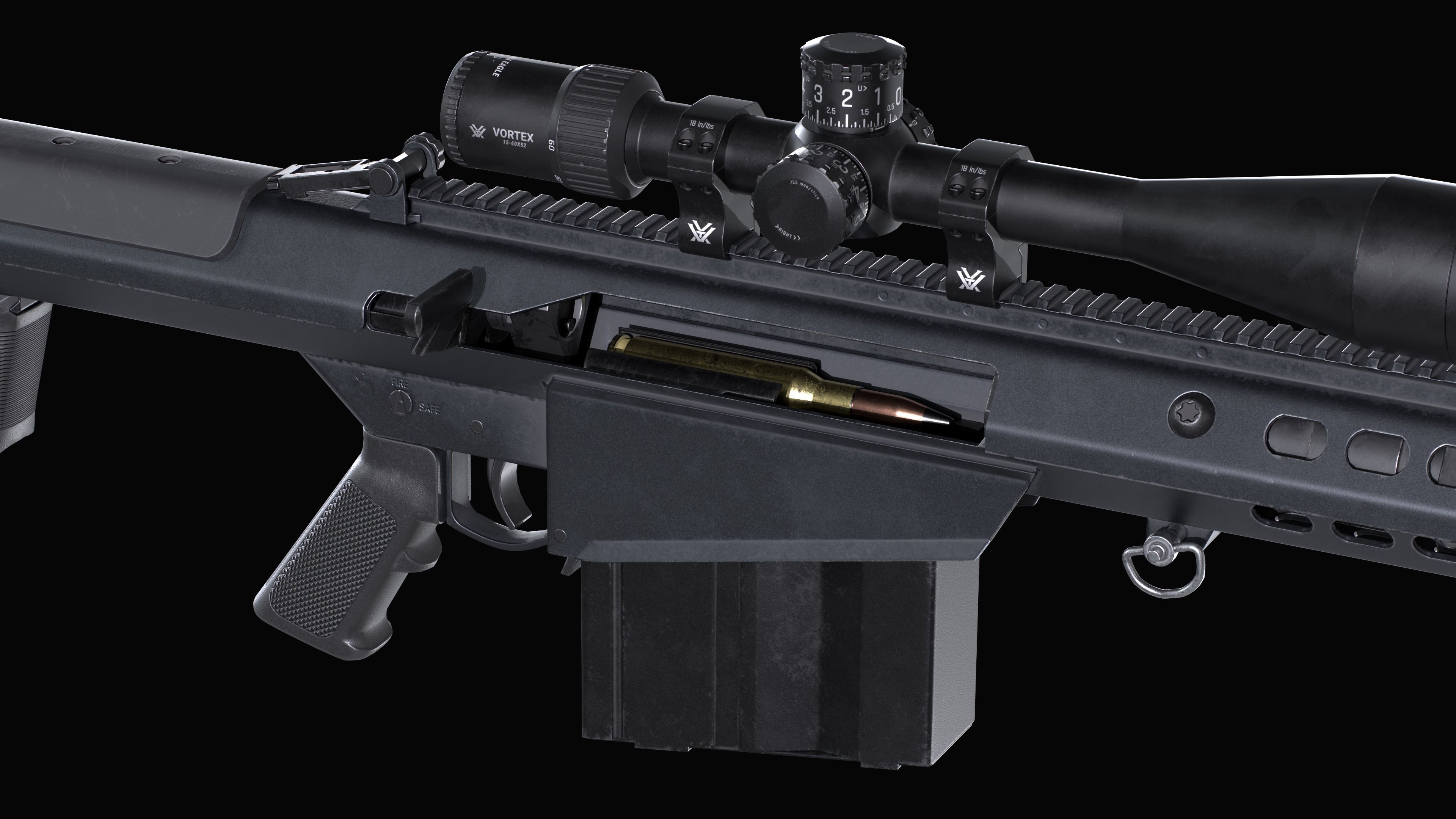 3D model Tactical Modular Anti materiel sniper rifle Barrett M107A1 VR / AR / low-poly | CGTrader