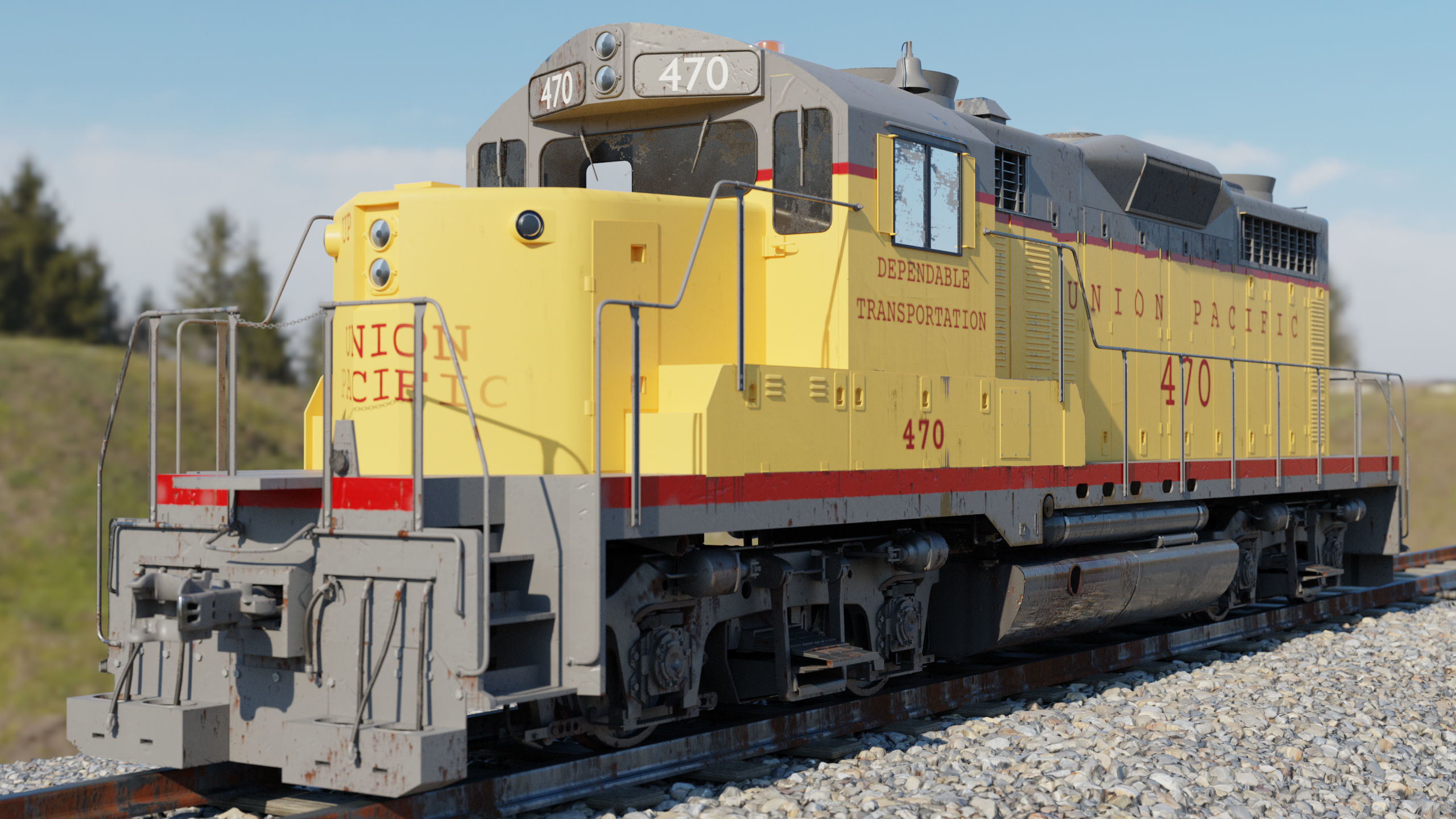 Diesel Train Locomotive EMD GP20 Textured 3D model | CGTrader