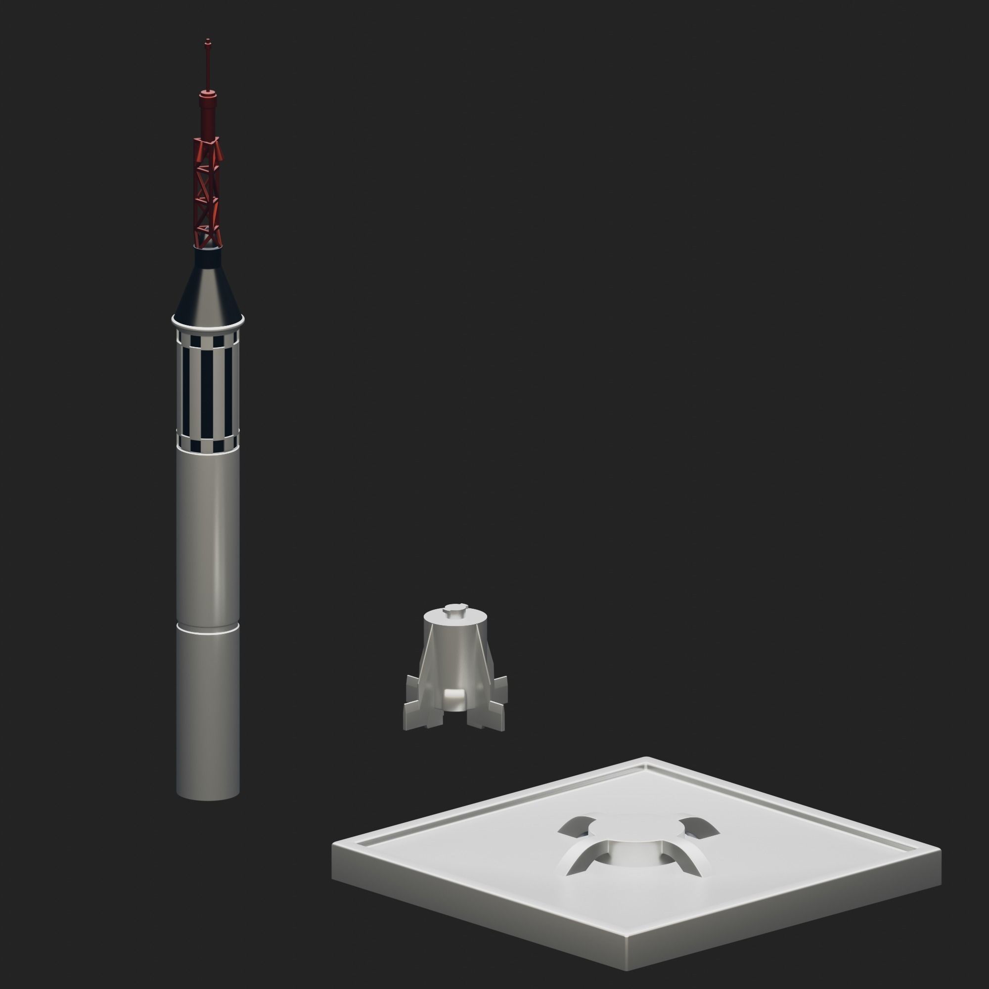 Mercury Rocket NASA United States Spaceship 3D model 3D printable ...