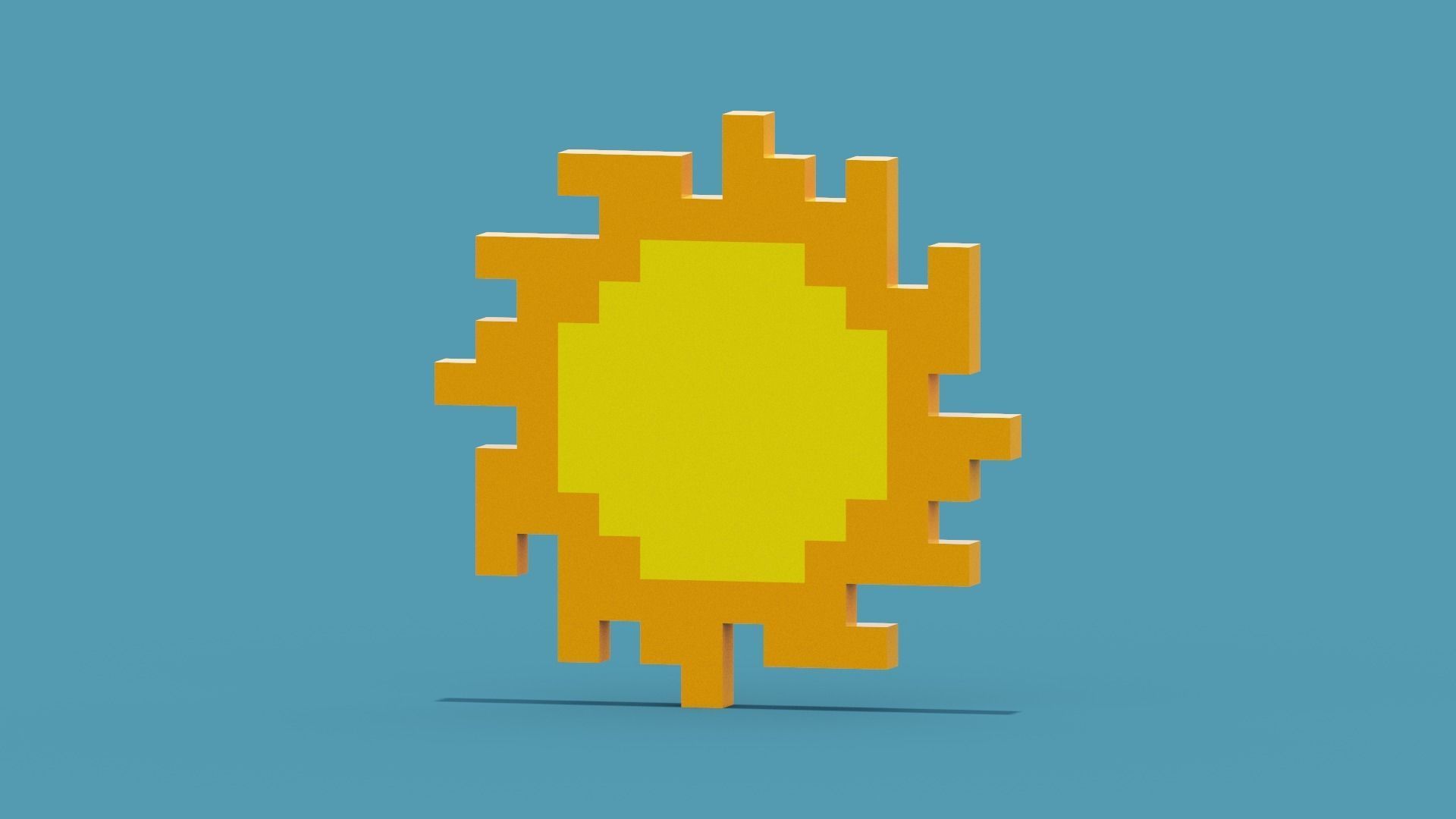3D model Pixel Sun VR / AR / low-poly | CGTrader