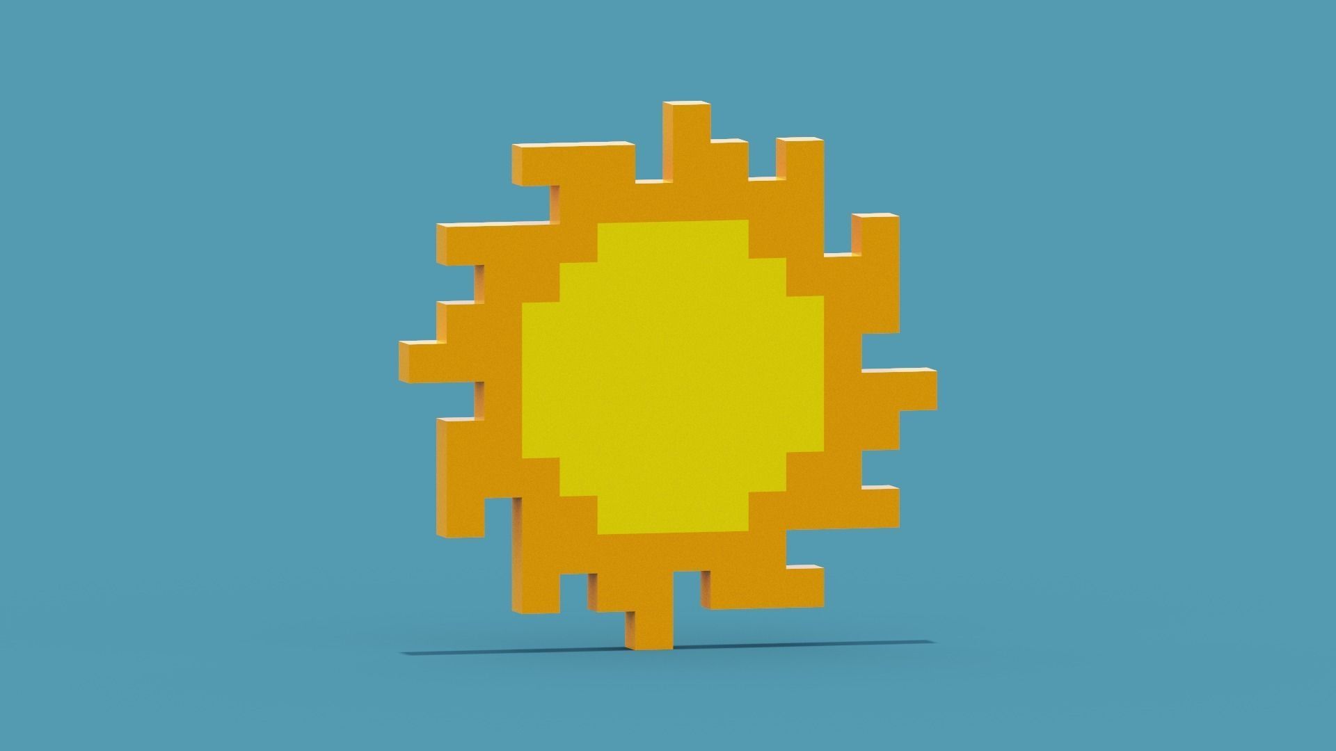 3D model Pixel Sun VR / AR / low-poly | CGTrader