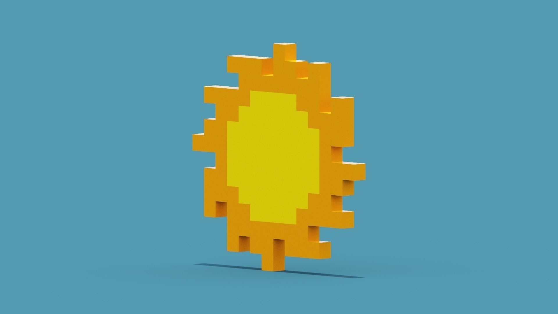 3D model Pixel Sun VR / AR / low-poly | CGTrader