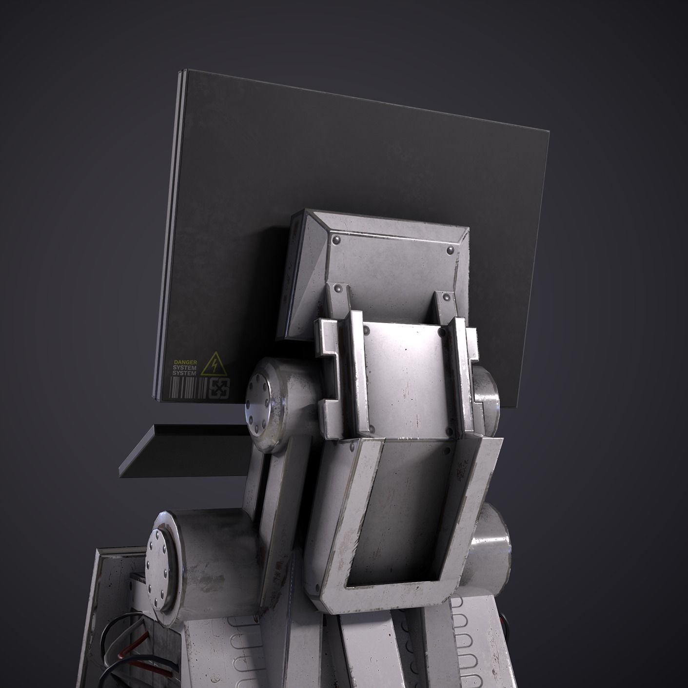 3D model A low-poly 3D model of a Computer panel equipment VR / AR ...