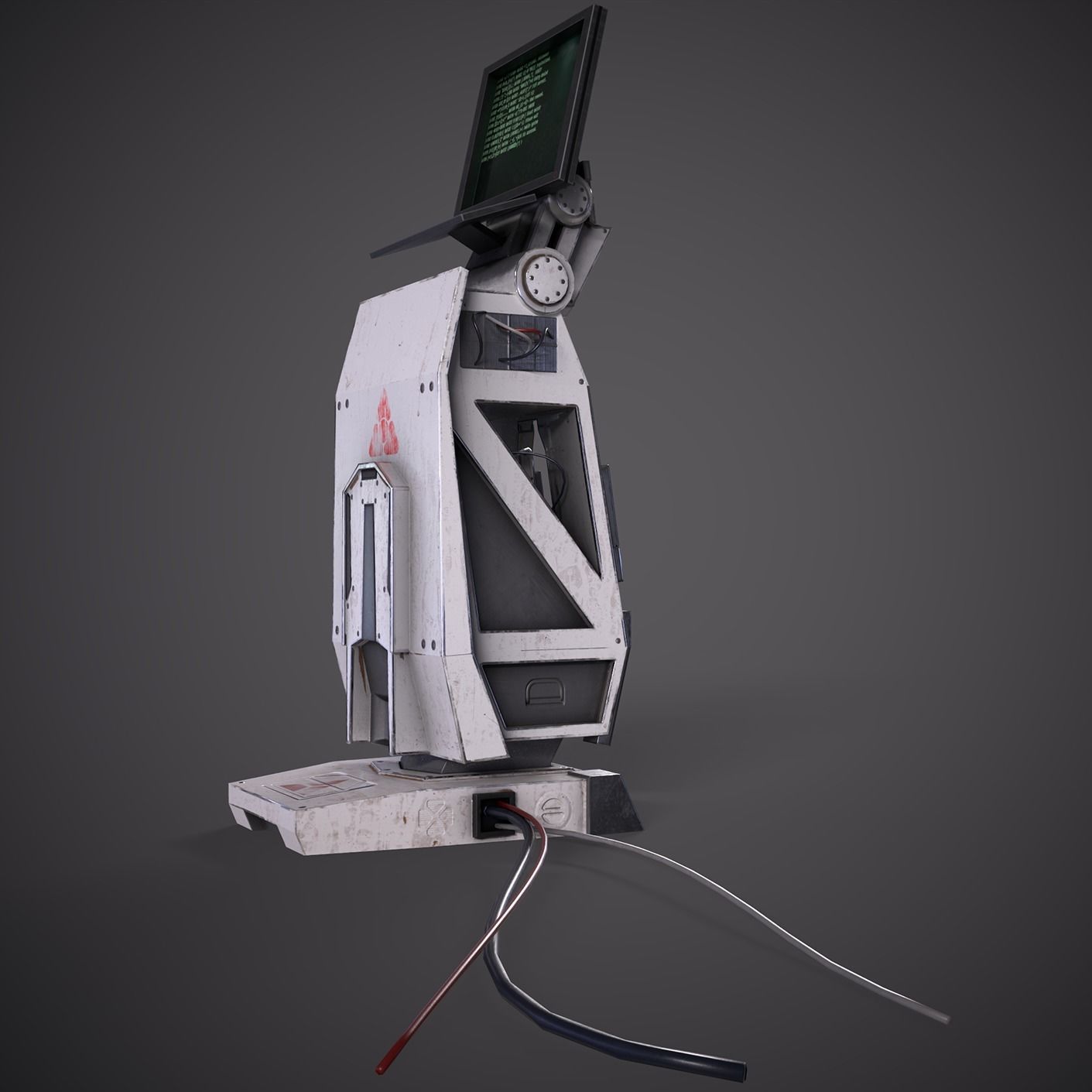 3D model A low-poly 3D model of a Computer panel equipment VR / AR ...