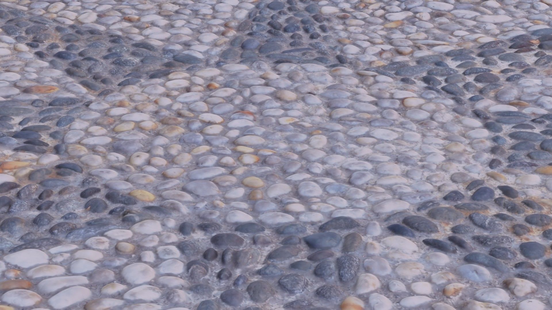 Pebble stone mosaic sidewalk raw scan 3D model | CGTrader