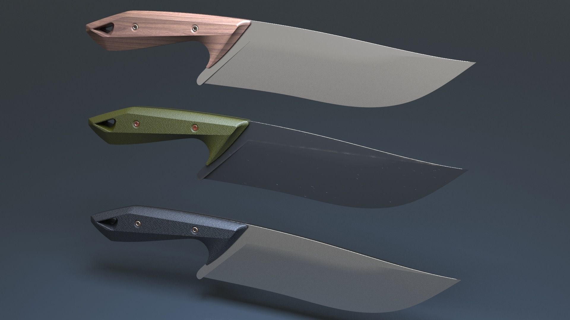 Hunting and combat modern kitchen knife 3D model | CGTrader