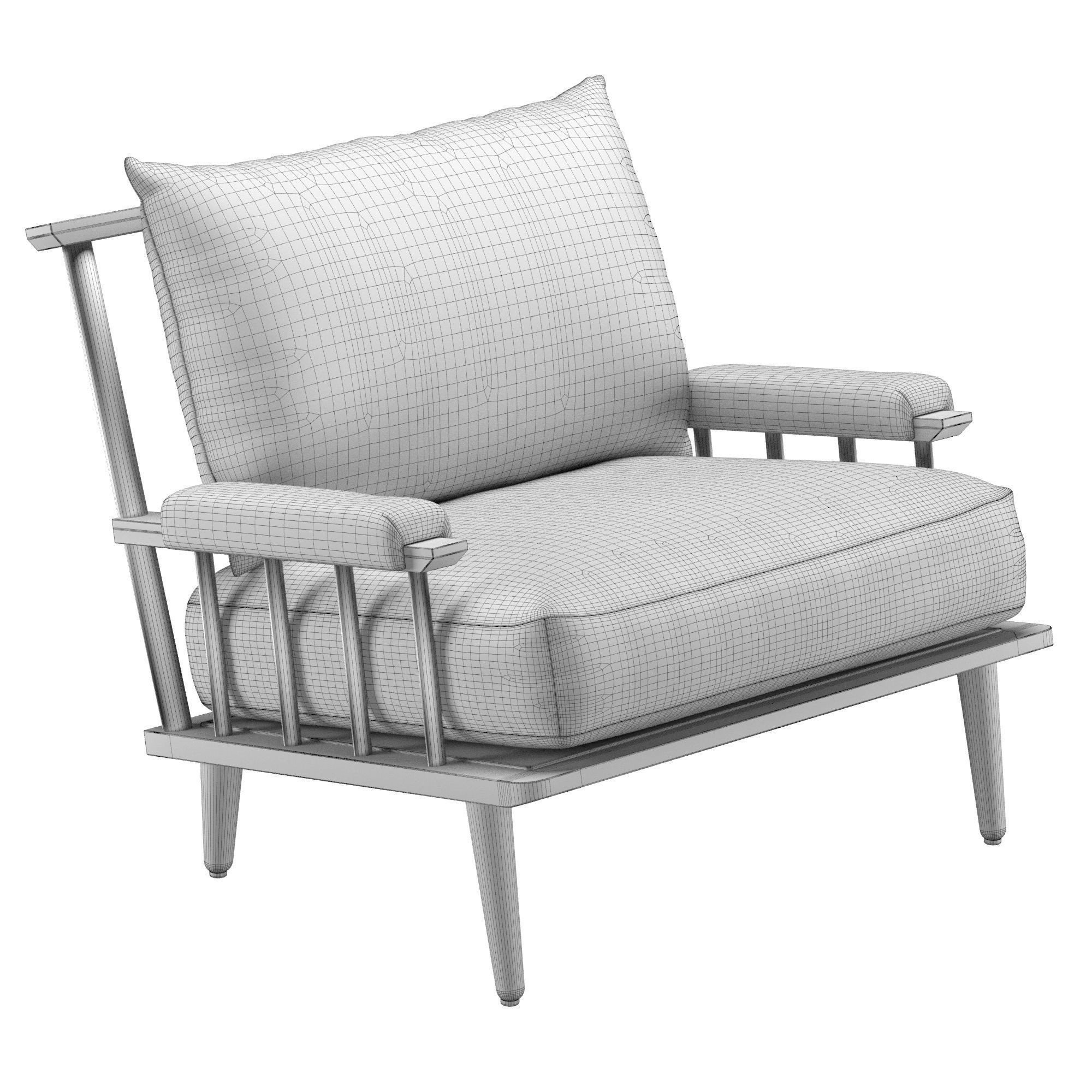 Spindle Back Viewing Chair 3D model | CGTrader