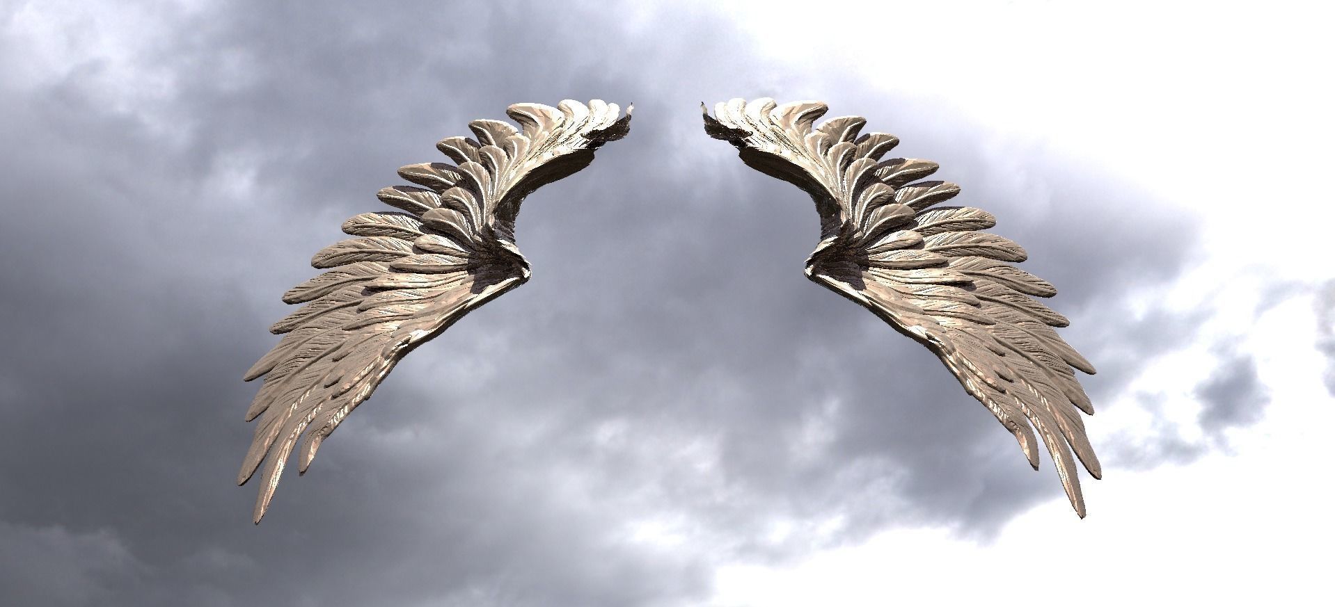 Serafim Curved wings 1 3D model | CGTrader
