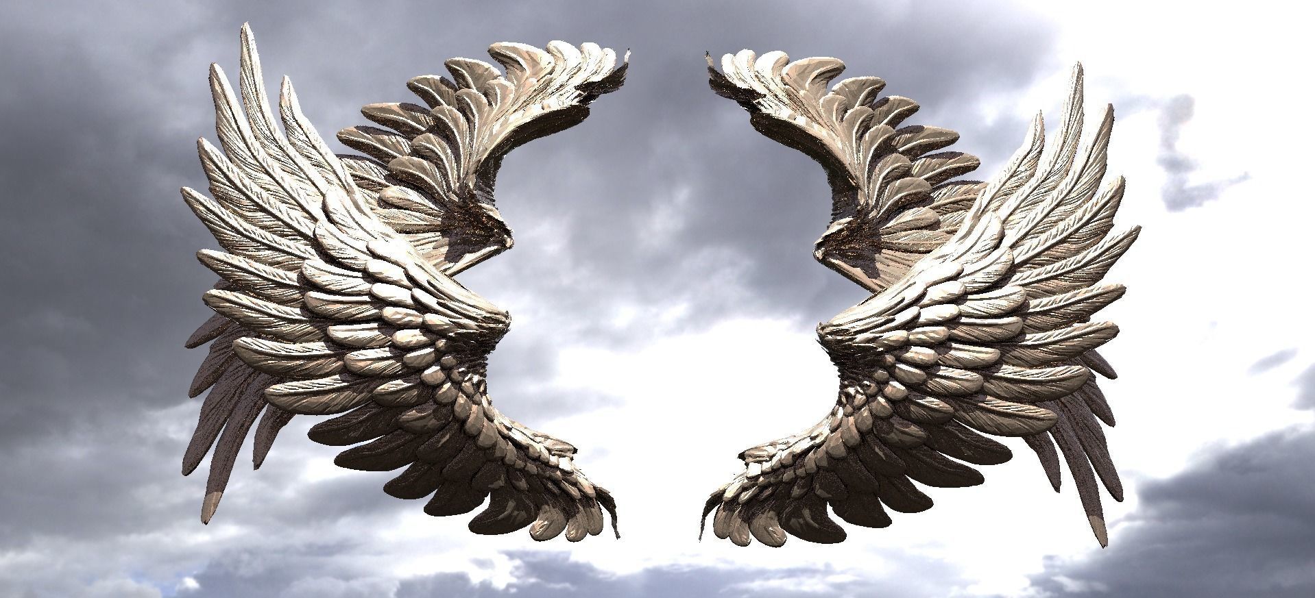 Serafim Curved wings 2 3D model | CGTrader