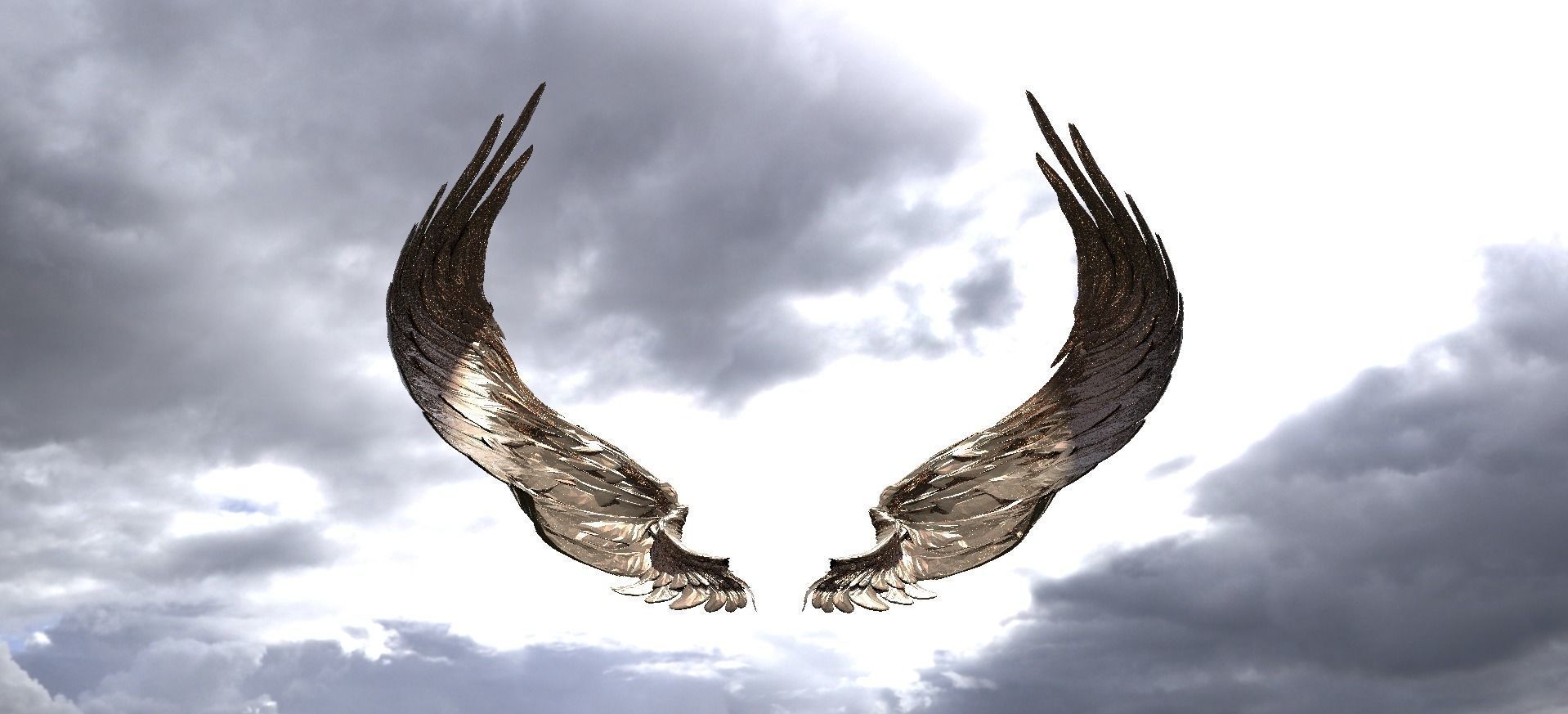 Serafim Curved wings 4 3D model | CGTrader