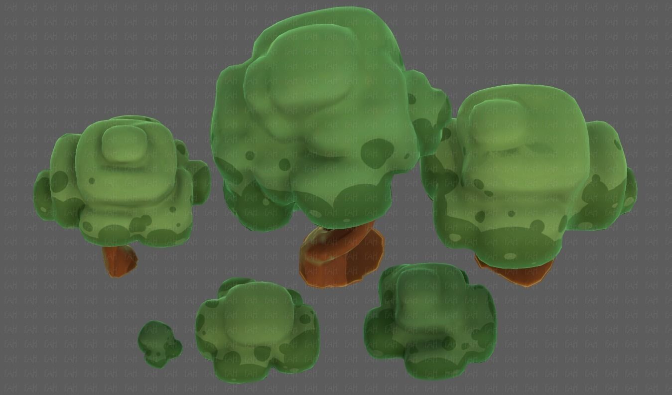 3D model Trees Cartoon V15 VR / AR / low-poly | CGTrader