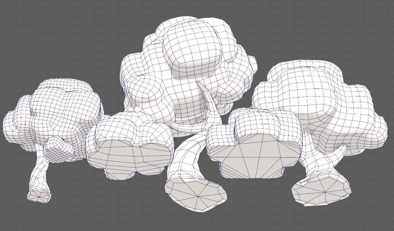 3D model Trees Cartoon V15 VR / AR / low-poly | CGTrader