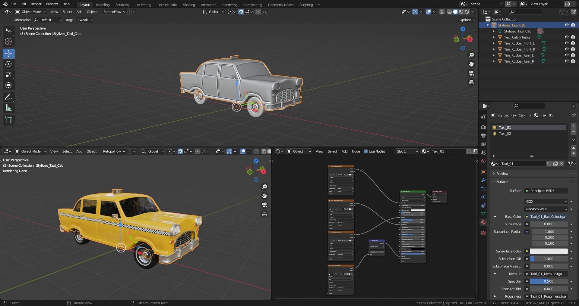Stylized Taxi Cab Model 3D model | CGTrader