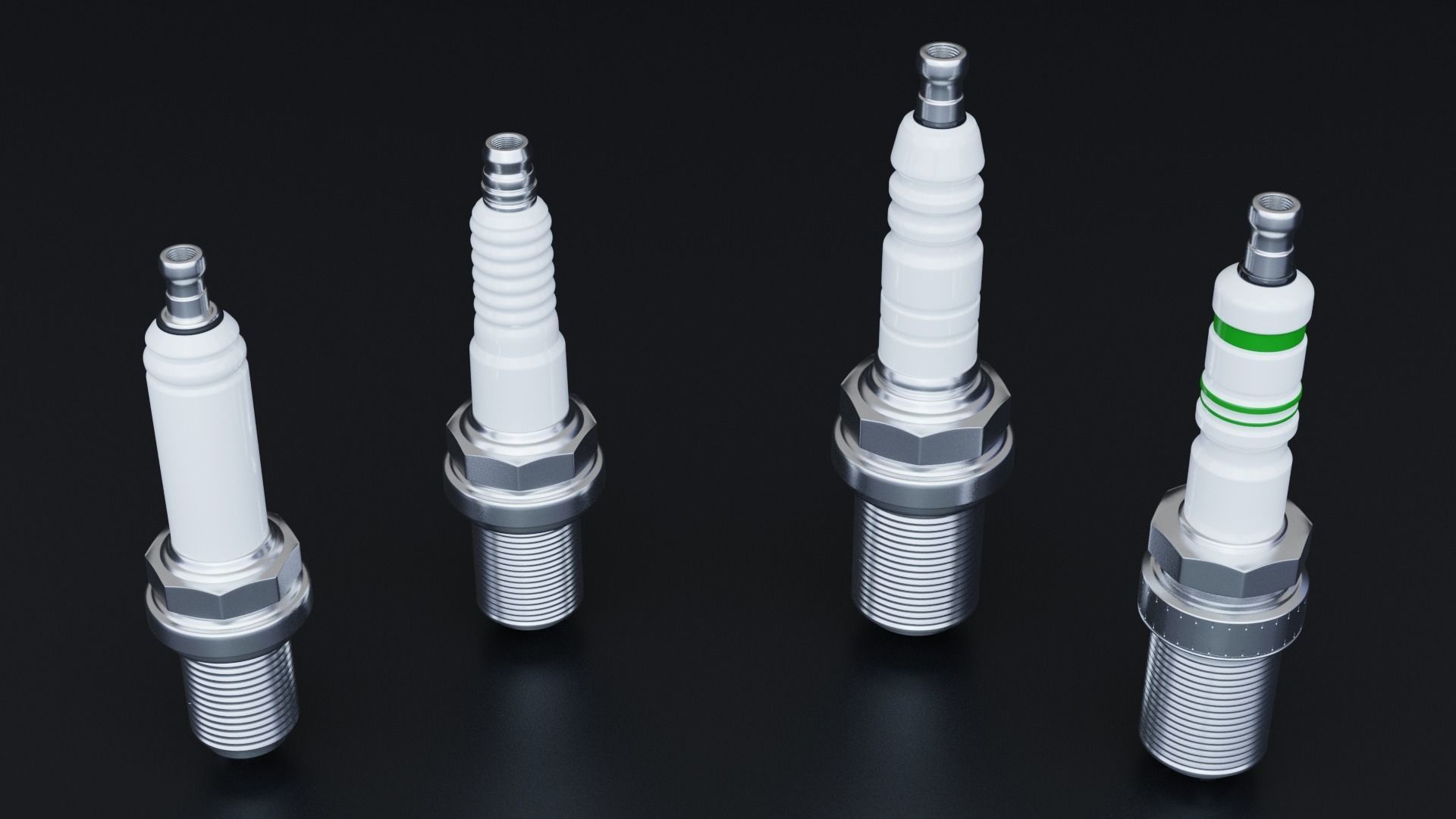 Spark Plug Set 3D model | CGTrader