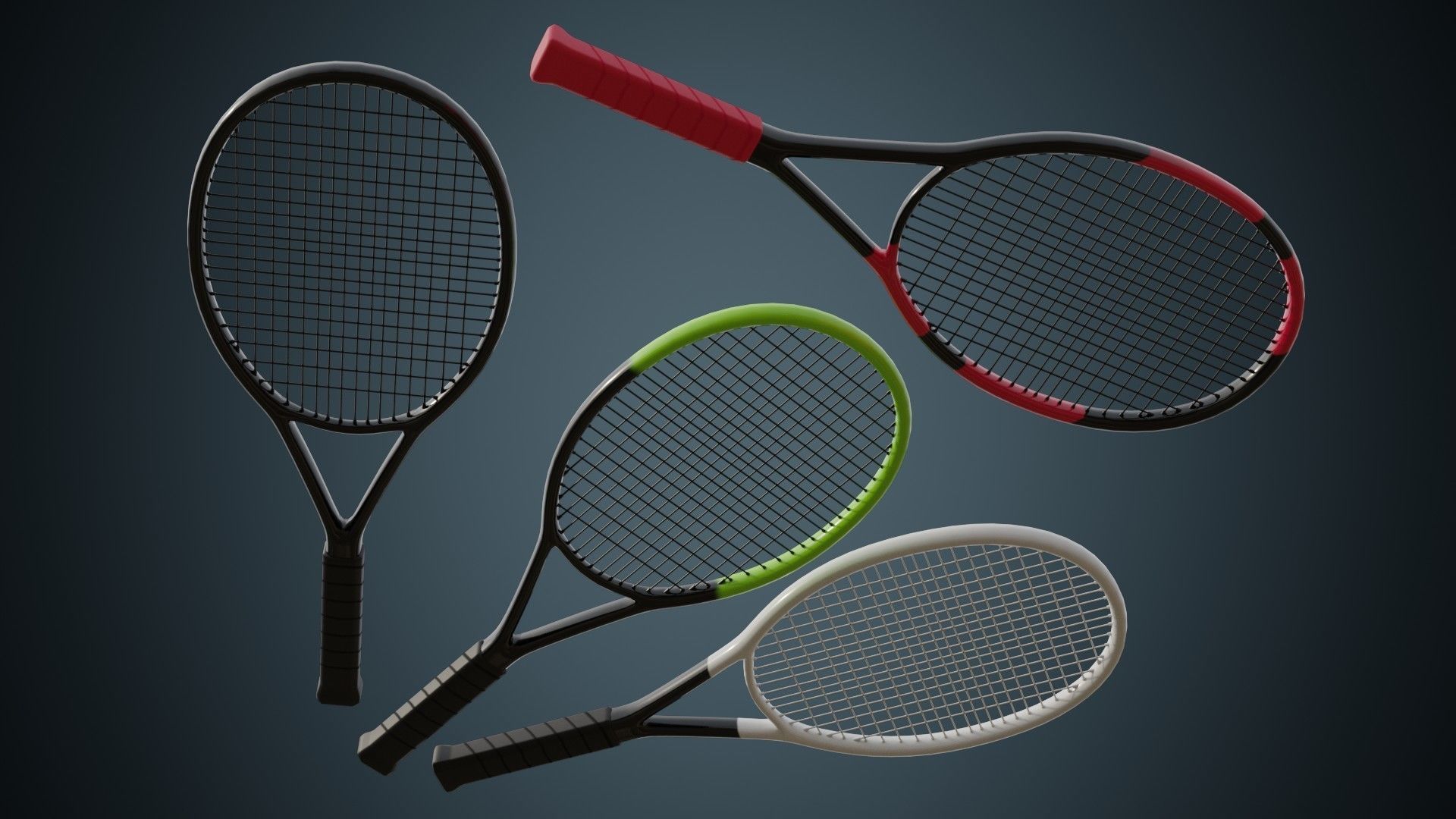 3D model Tennis Racquet 1A VR / AR / low-poly | CGTrader
