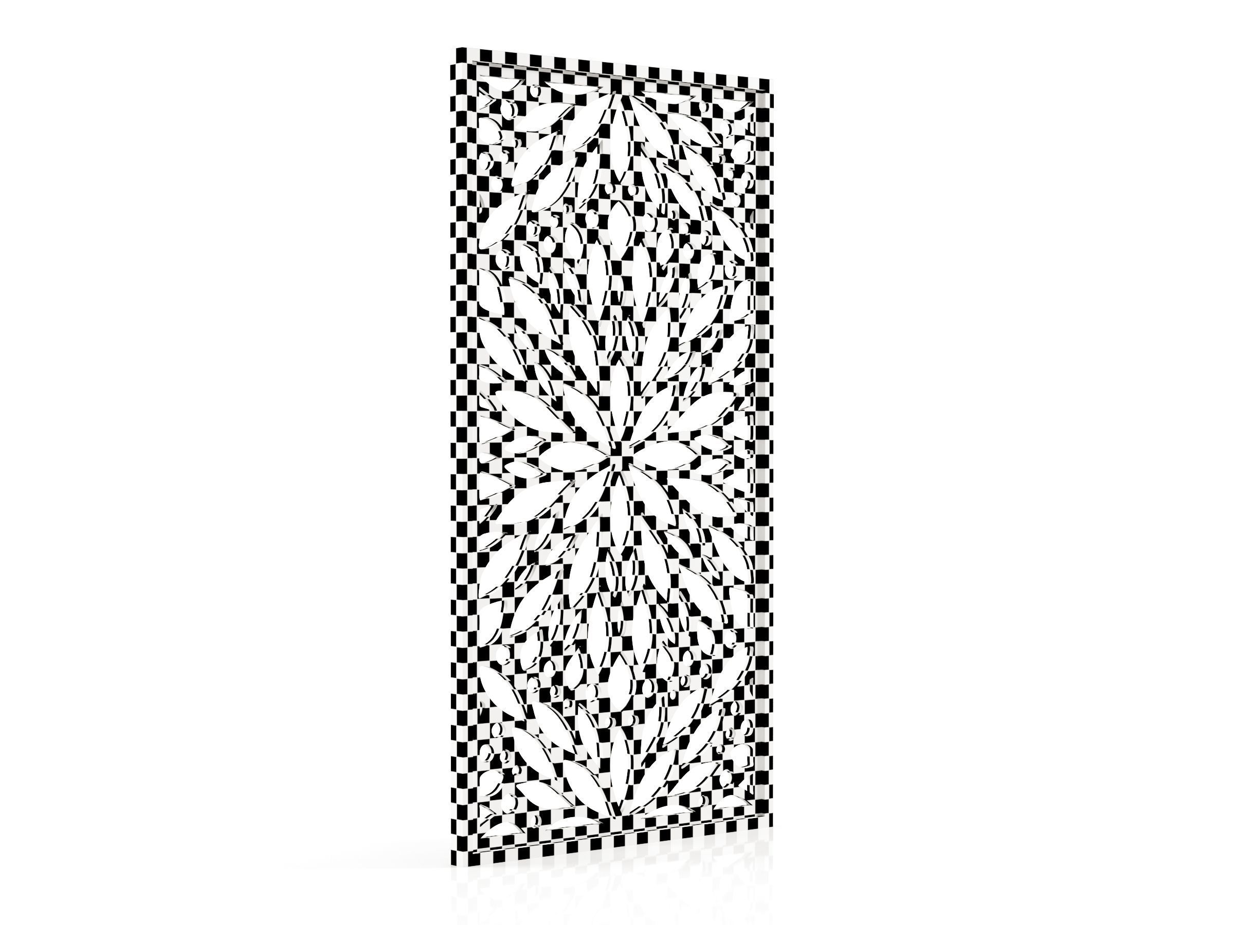 Decorative Pattern CNC Wall Partition 3d Panel 001 free 3D model | CGTrader