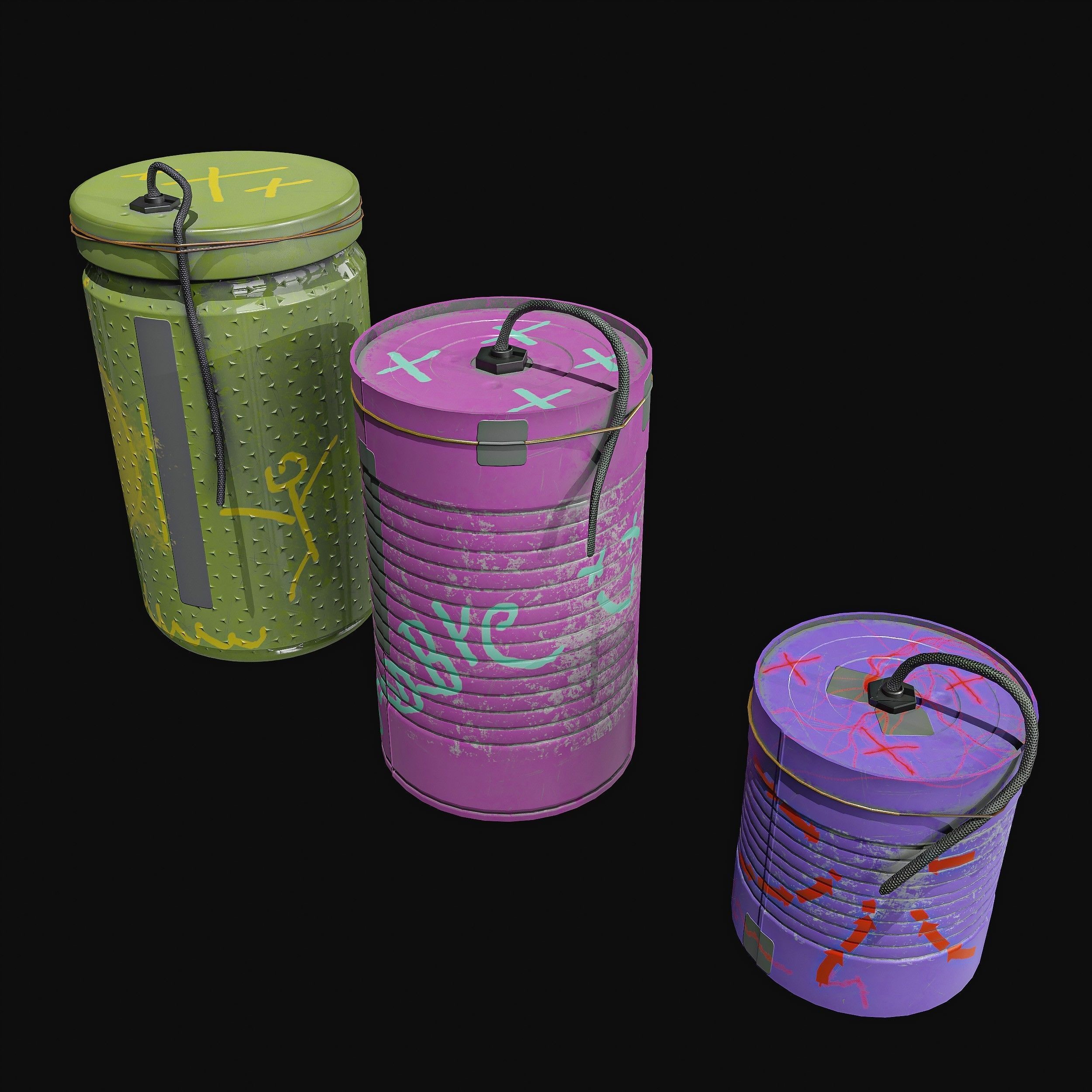 3D model Tin Grenade Bomb Pack VR / AR / low-poly | CGTrader