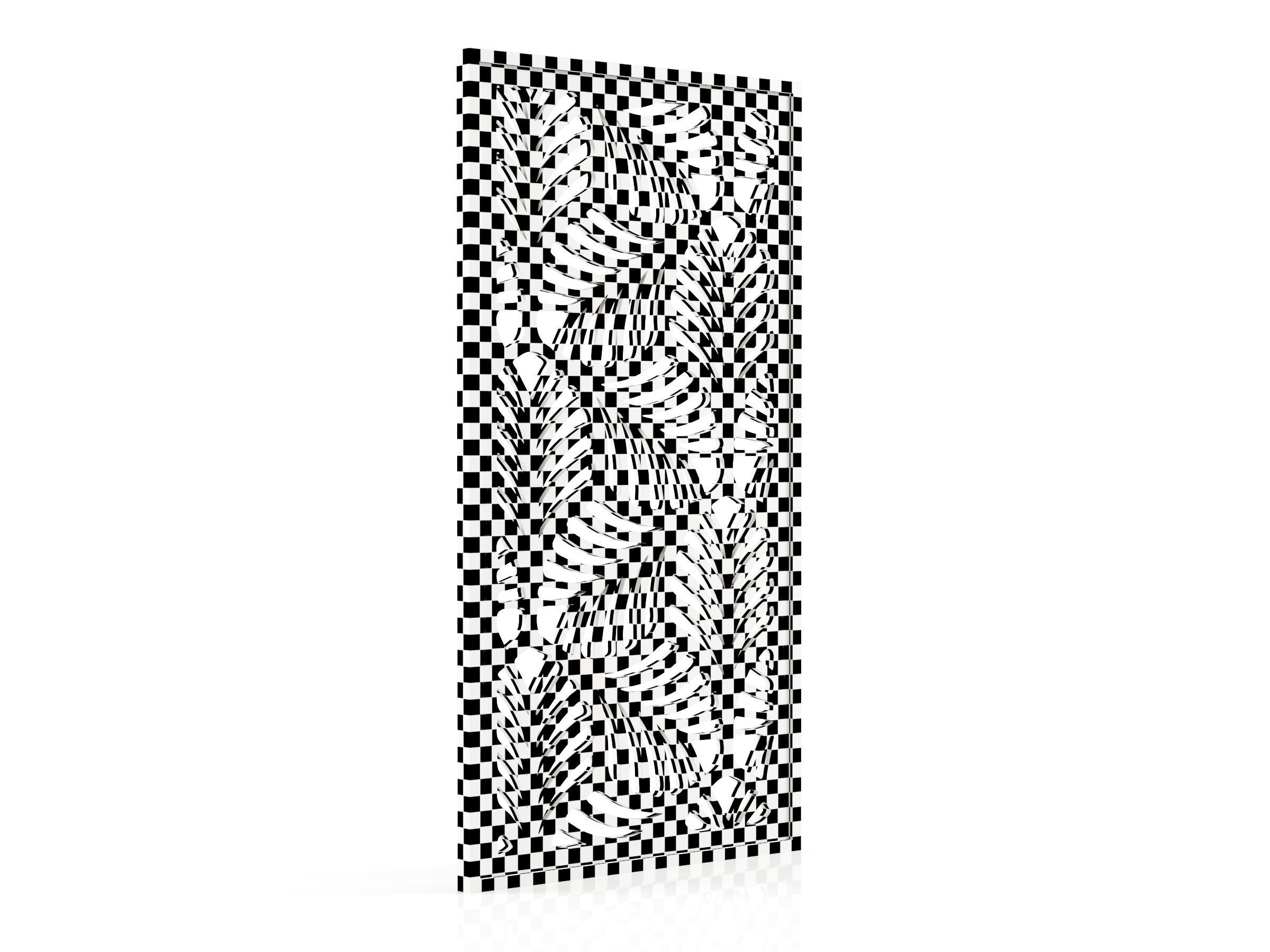 Decorative Pattern CNC Wall Partition 3d Panel 002 free 3D model | CGTrader