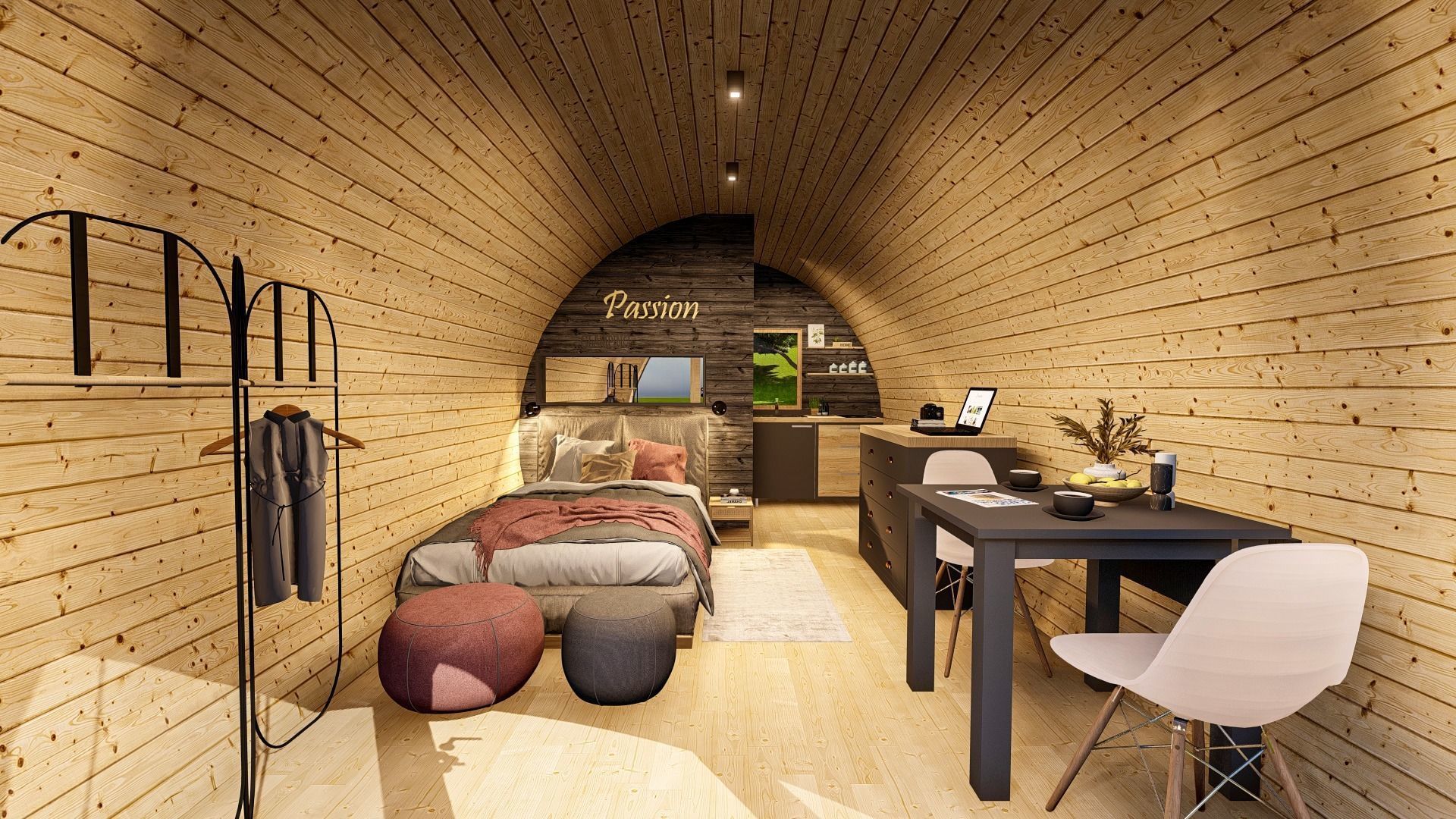 barrel glamping pod basic plan blue print DIY 3D model | CGTrader