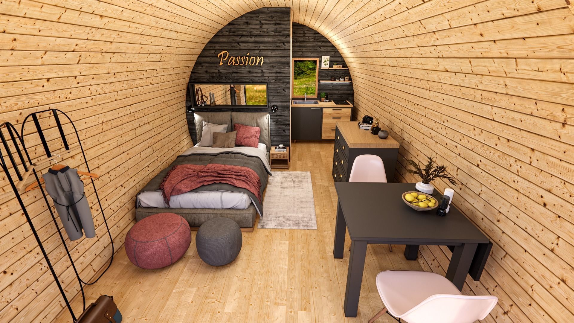 barrel glamping pod basic plan blue print DIY 3D model | CGTrader