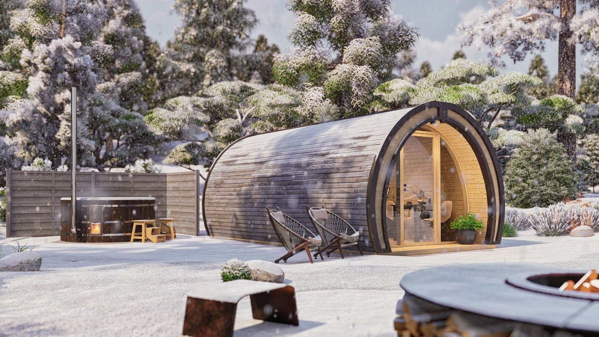 barrel glamping pod basic plan blue print DIY 3D model | CGTrader
