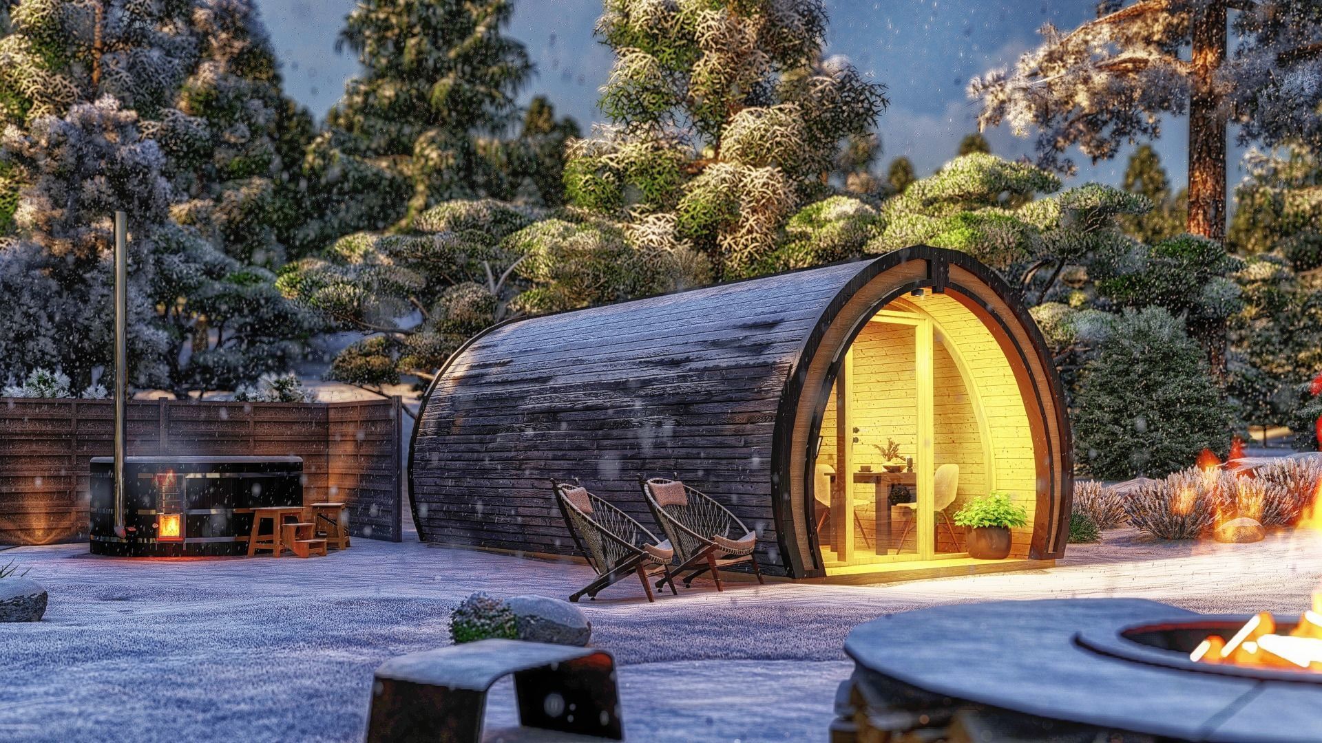 barrel glamping pod basic plan blue print DIY 3D model | CGTrader
