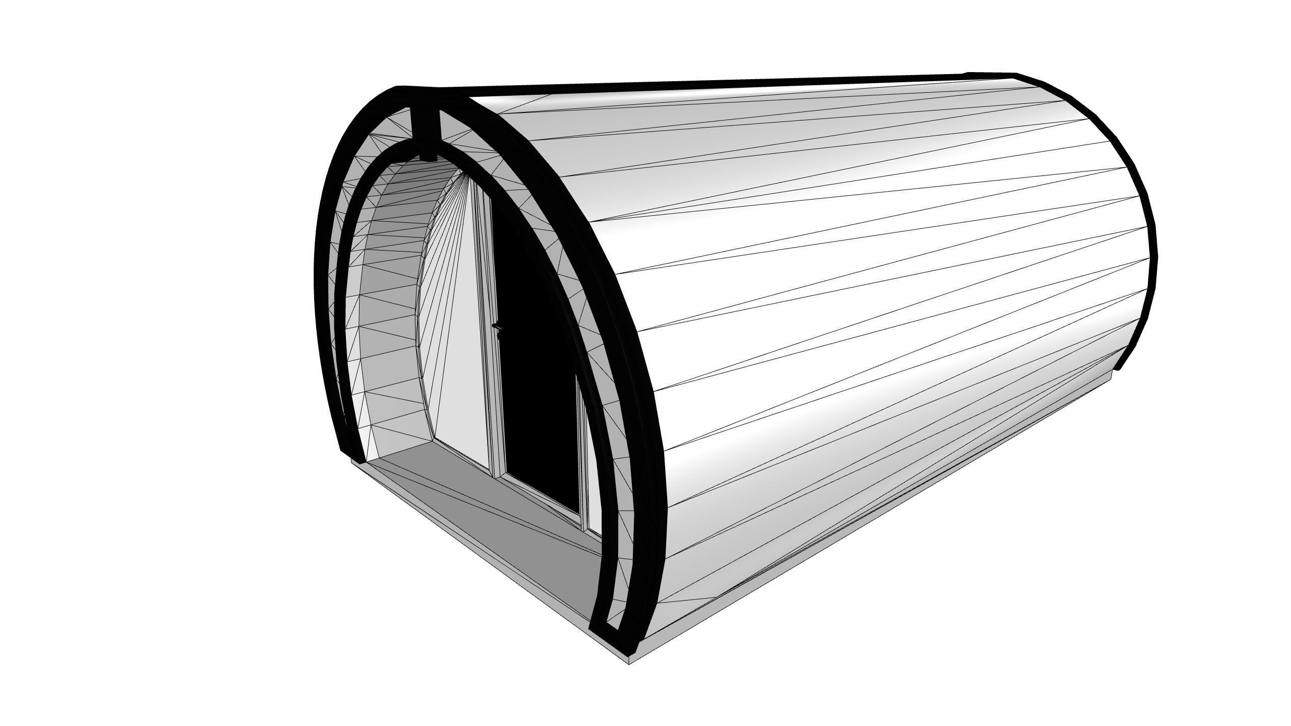 barrel glamping pod basic plan blue print DIY 3D model | CGTrader