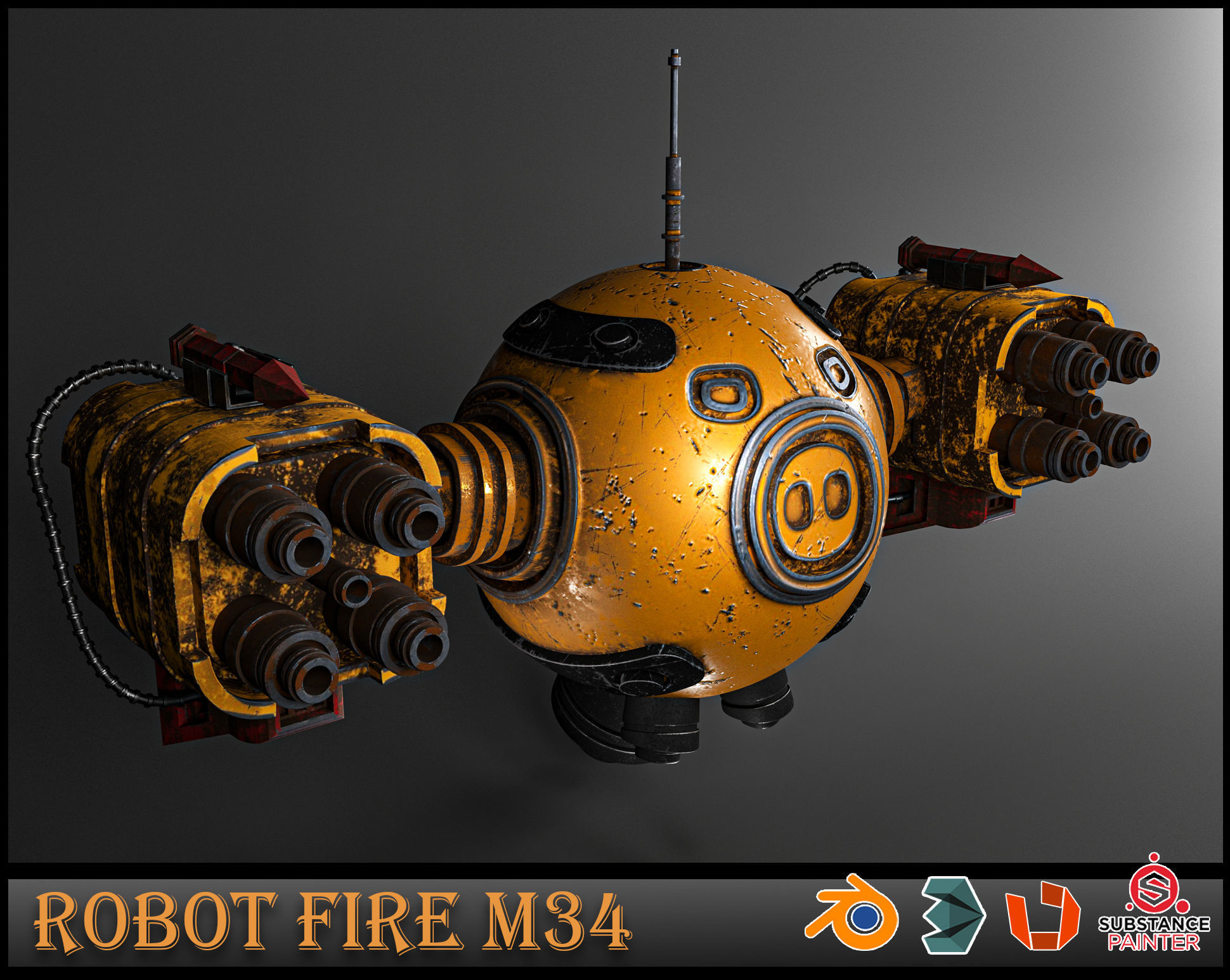 Robot Fire M34 3D model | CGTrader